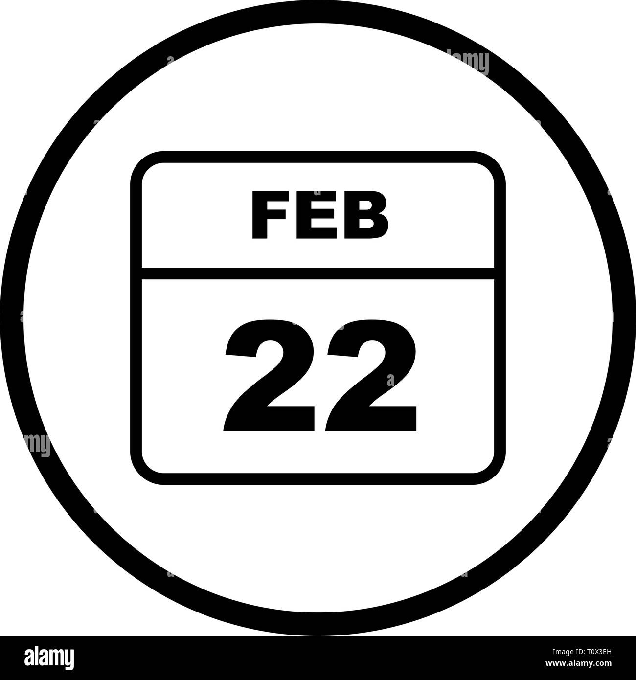 February 22 calendar Black and White Stock Photos & Images - Alamy