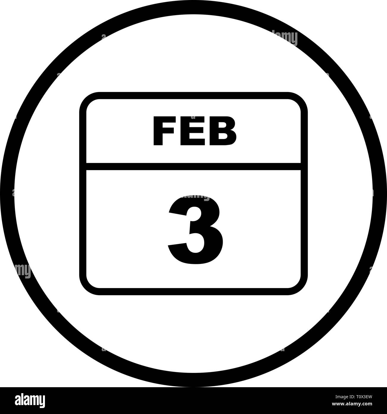 February 3rd Date on a Single Day Calendar Stock Photo - Alamy