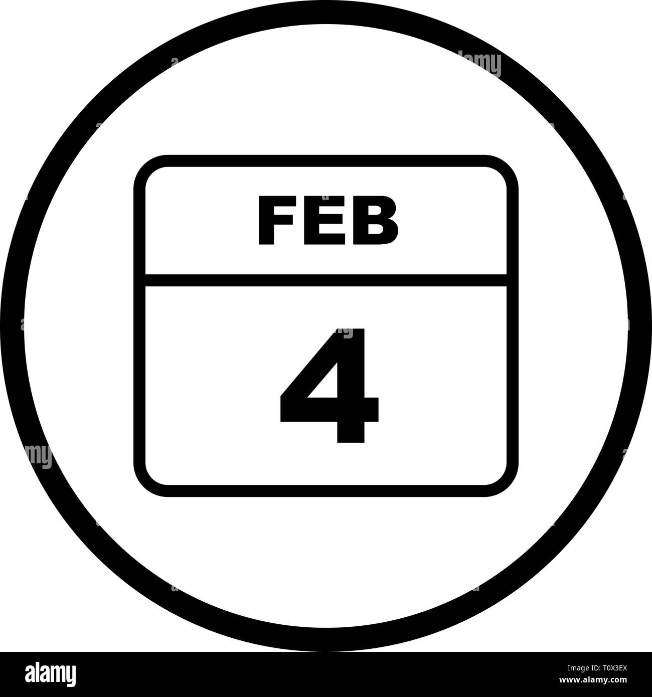 February 4th Date on a Single Day Calendar Stock Photo - Alamy