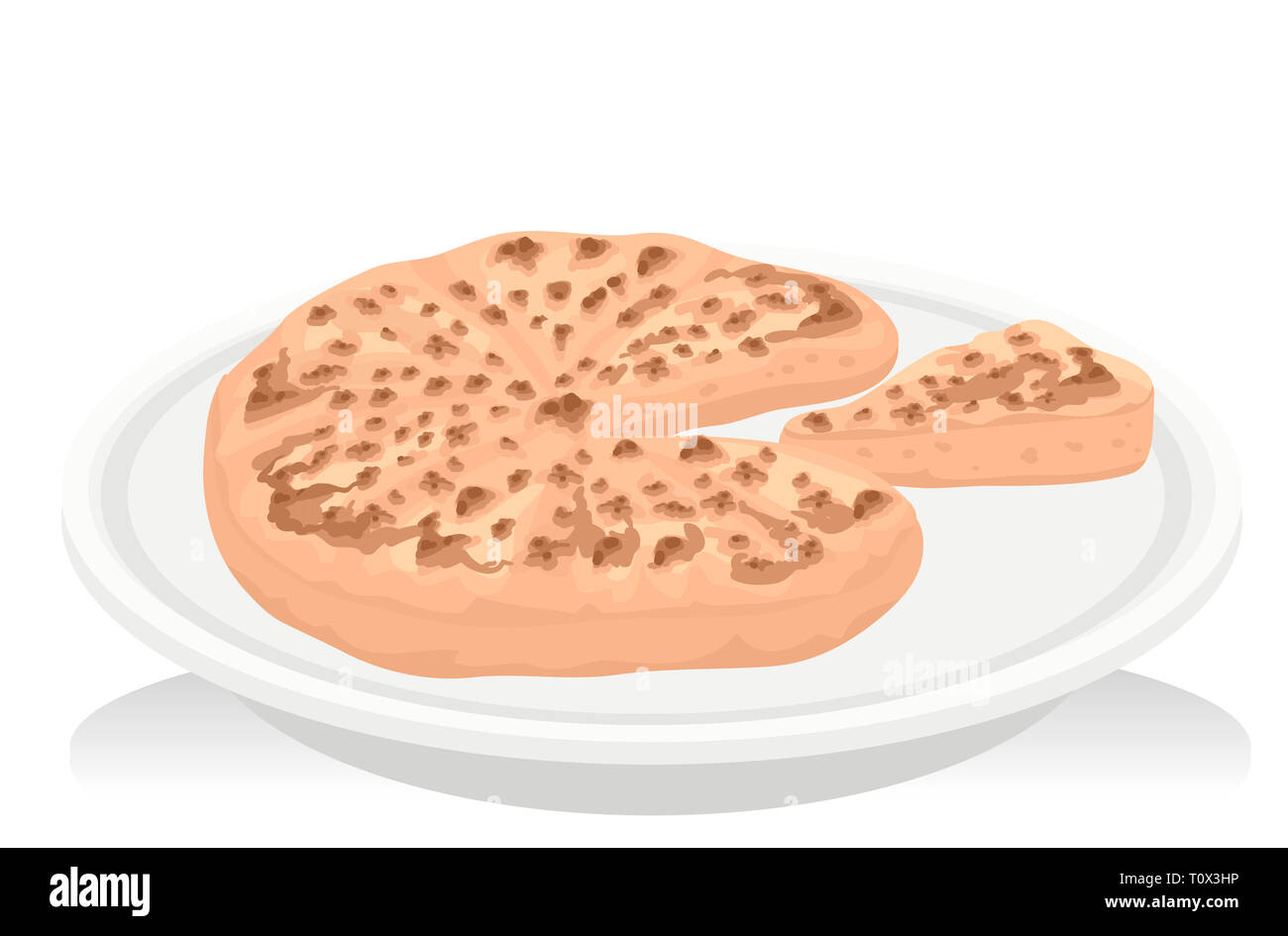 Illustration of a Bannock on Plate Stock Photo - Alamy