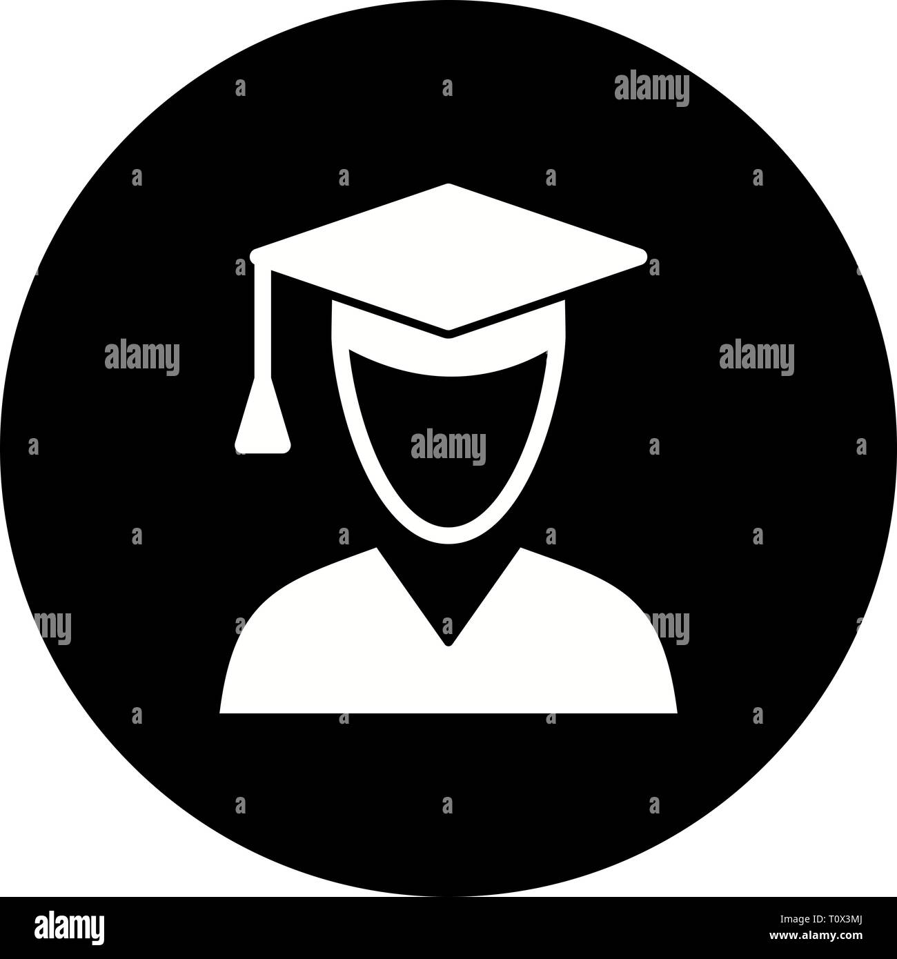 Illustration Male Student Icon Stock Photo - Alamy