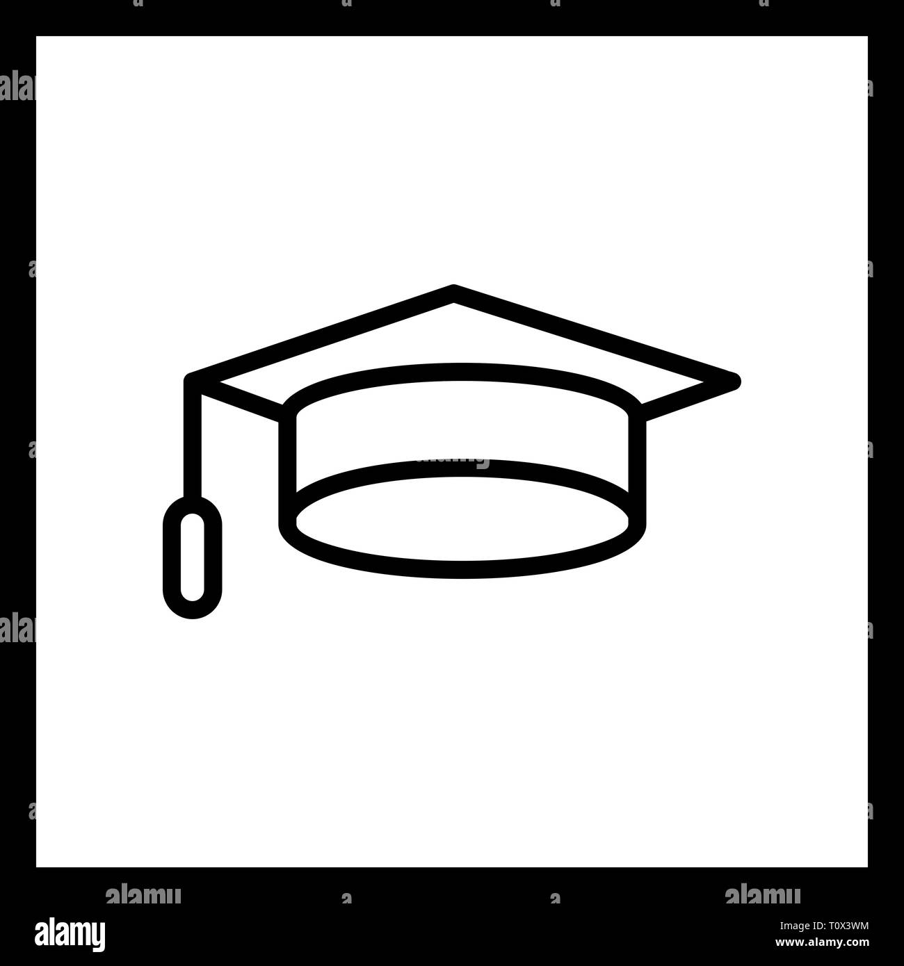 Graduation cap circle icon Black and White Stock Photos & Images - Alamy