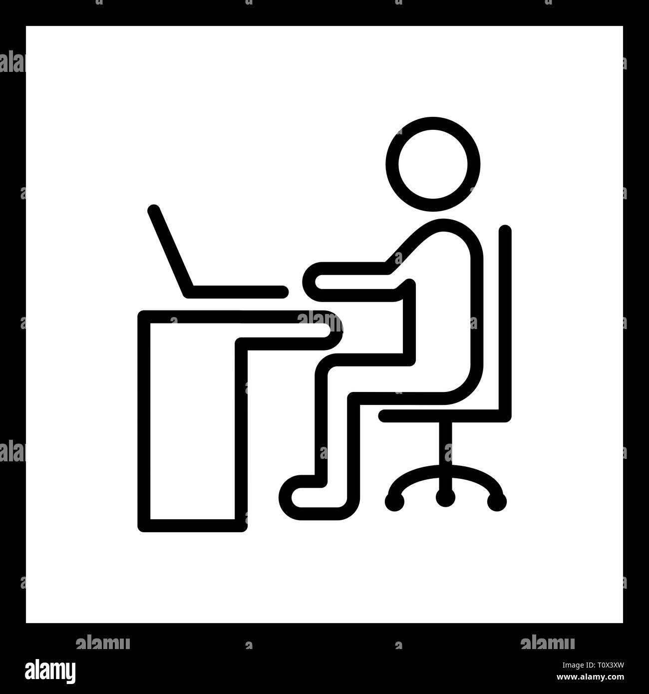 Illustration Using Laptop Icon Stock Photo - Alamy