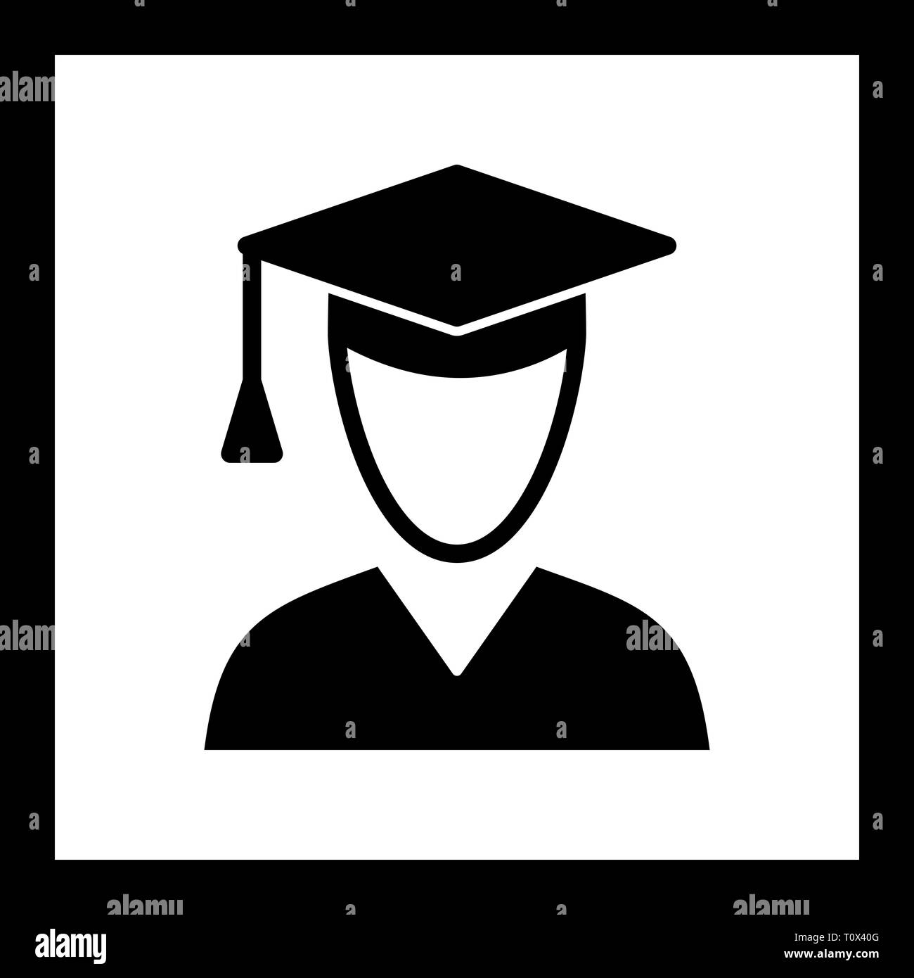 Illustration Male Student Icon Stock Photo - Alamy