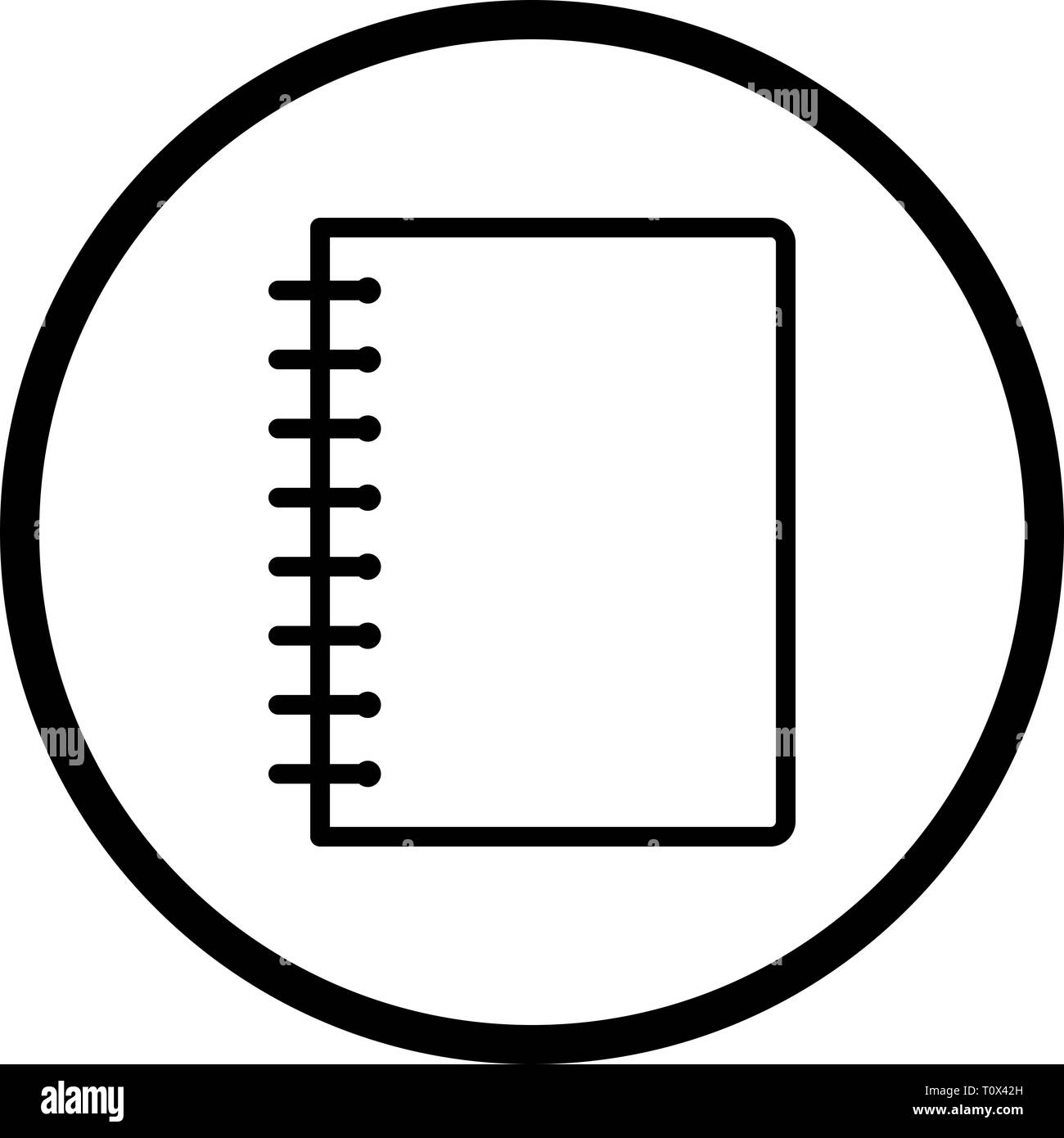 Illustration Spiral Notebook Icon Stock Photo - Alamy