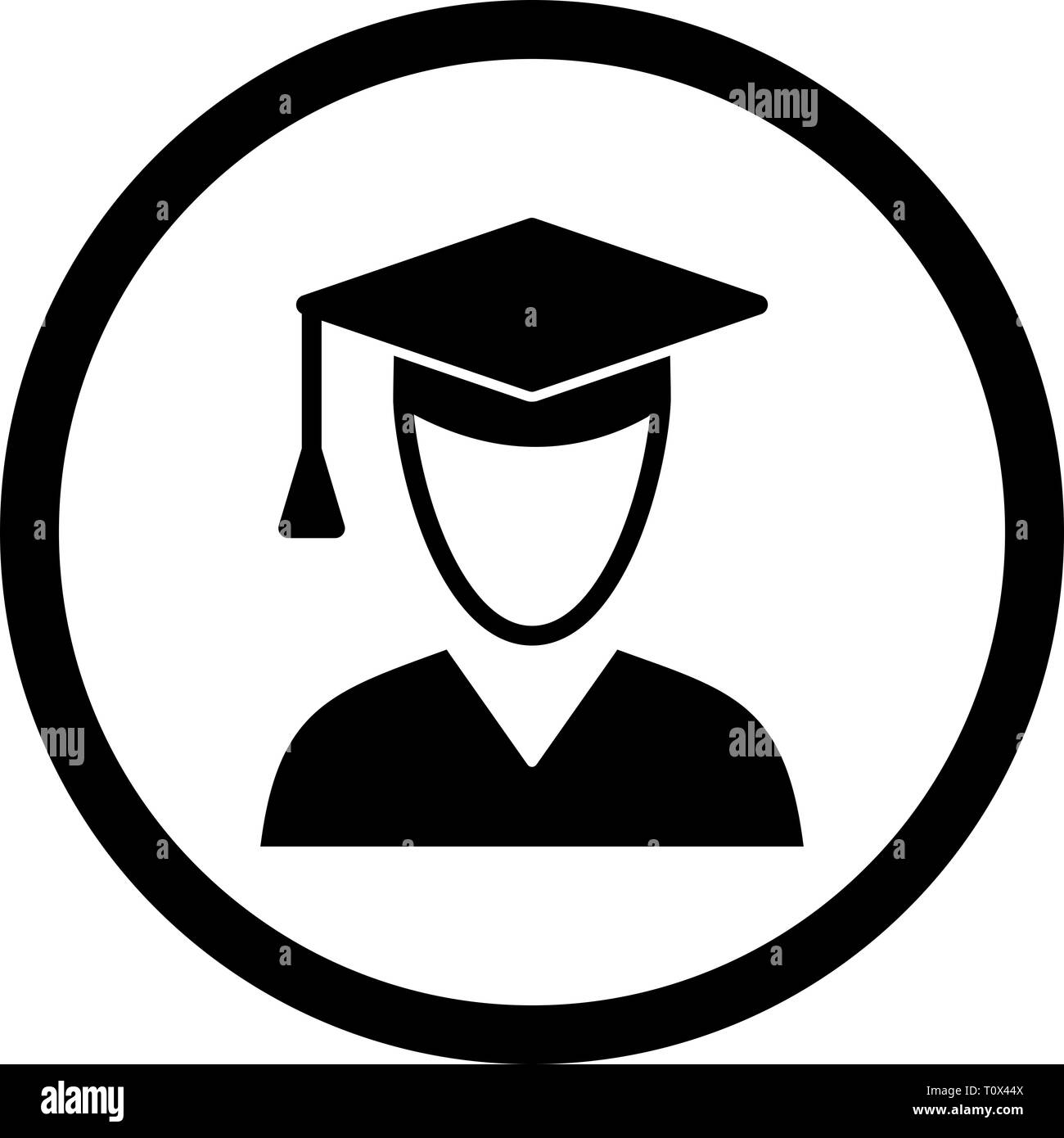 Illustration Male Student Icon Stock Photo - Alamy