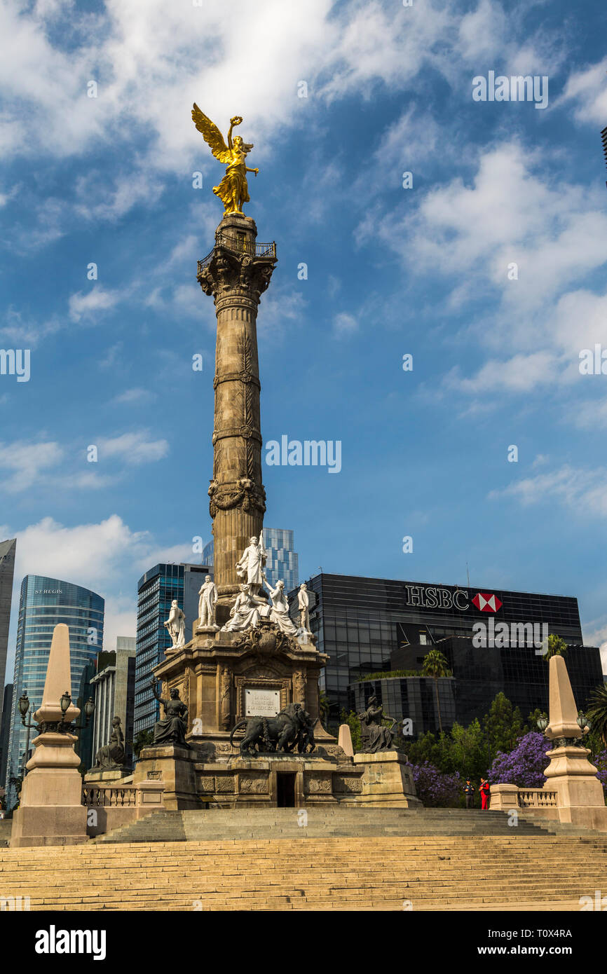 Angel of Independence monument, inaugurated in 1910 and in the heart of ...