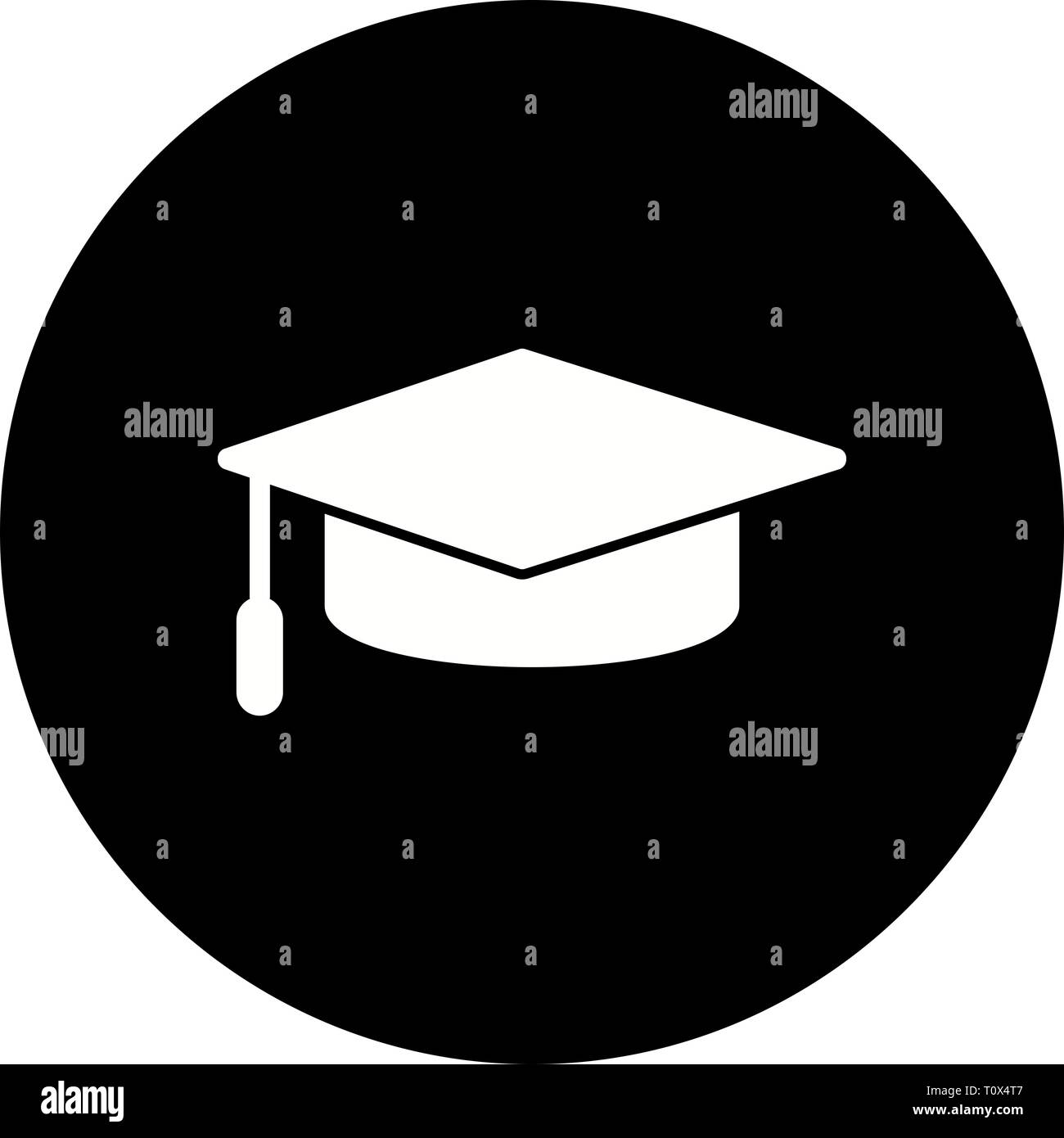 Illustration Graduation Cap Icon Stock Photo - Alamy
