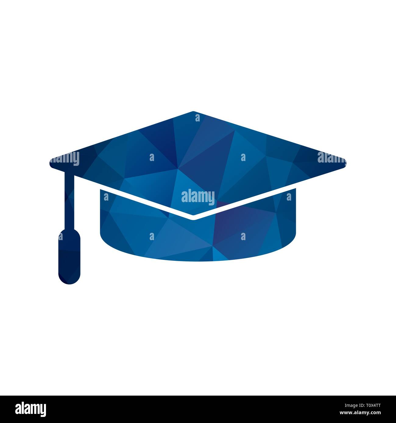 Illustration Graduation Cap Icon Stock Photo - Alamy