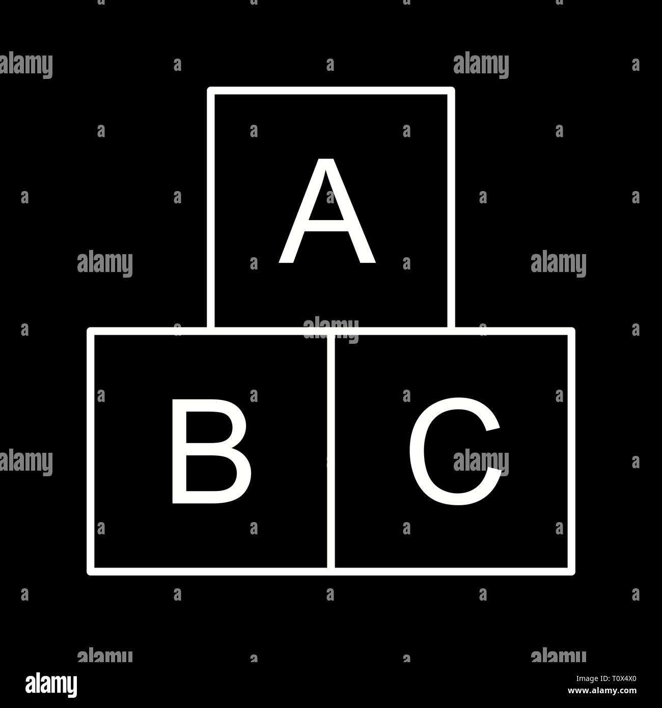 Illustration ABC Cubes Icon Stock Photo - Alamy Illustration ABC Cubes Icon Stock Photo - Alamy