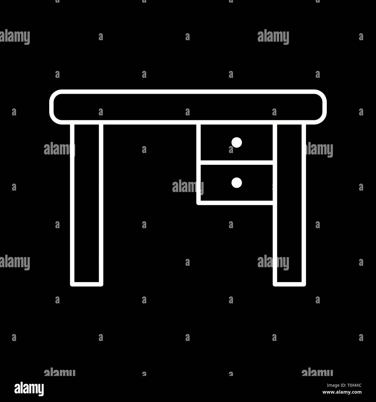 Illustration Study Table Vector Icon Stock Photo - Alamy