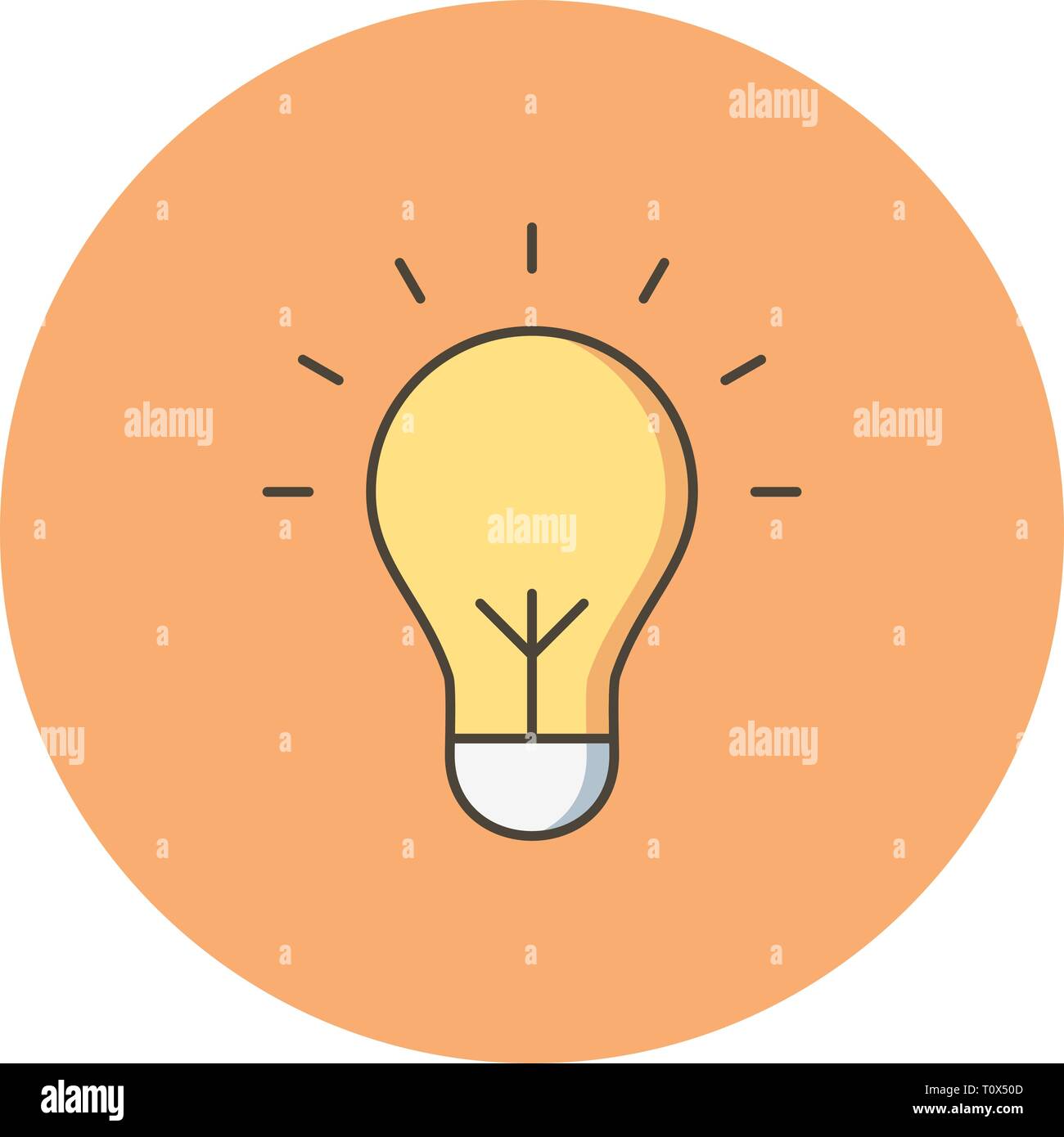 Illustration Bulb Icon Stock Photo - Alamy