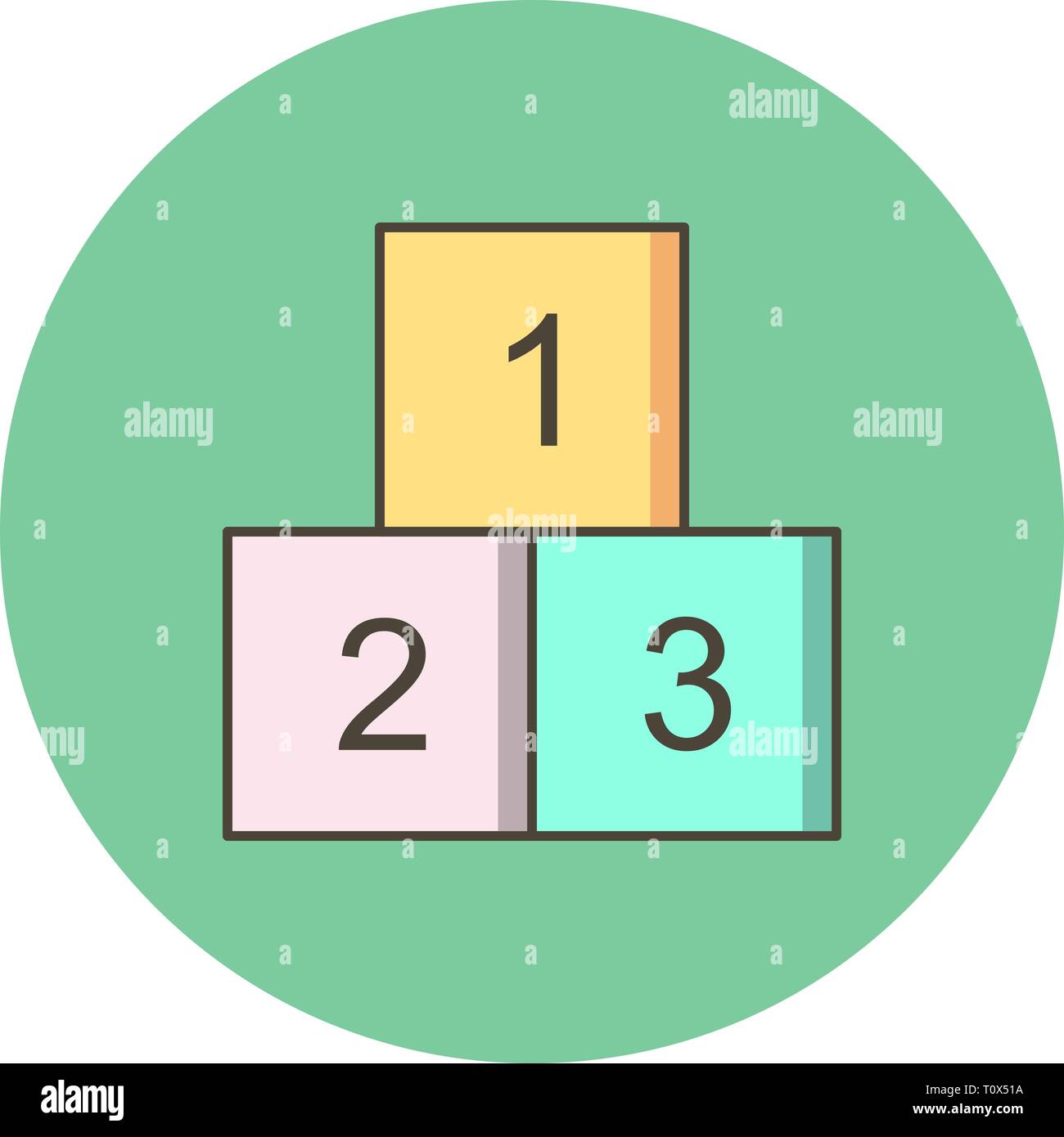 Illustration 123 Cubes Icon Stock Photo - Alamy