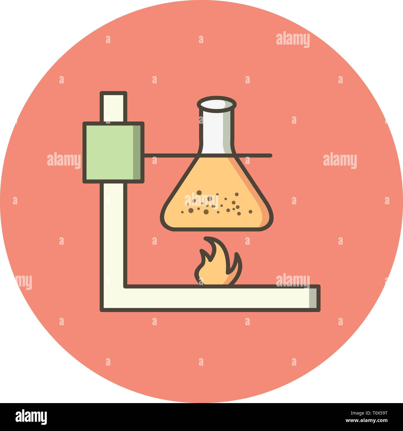 Illustration Fire Under Flask Icon Stock Photo - Alamy