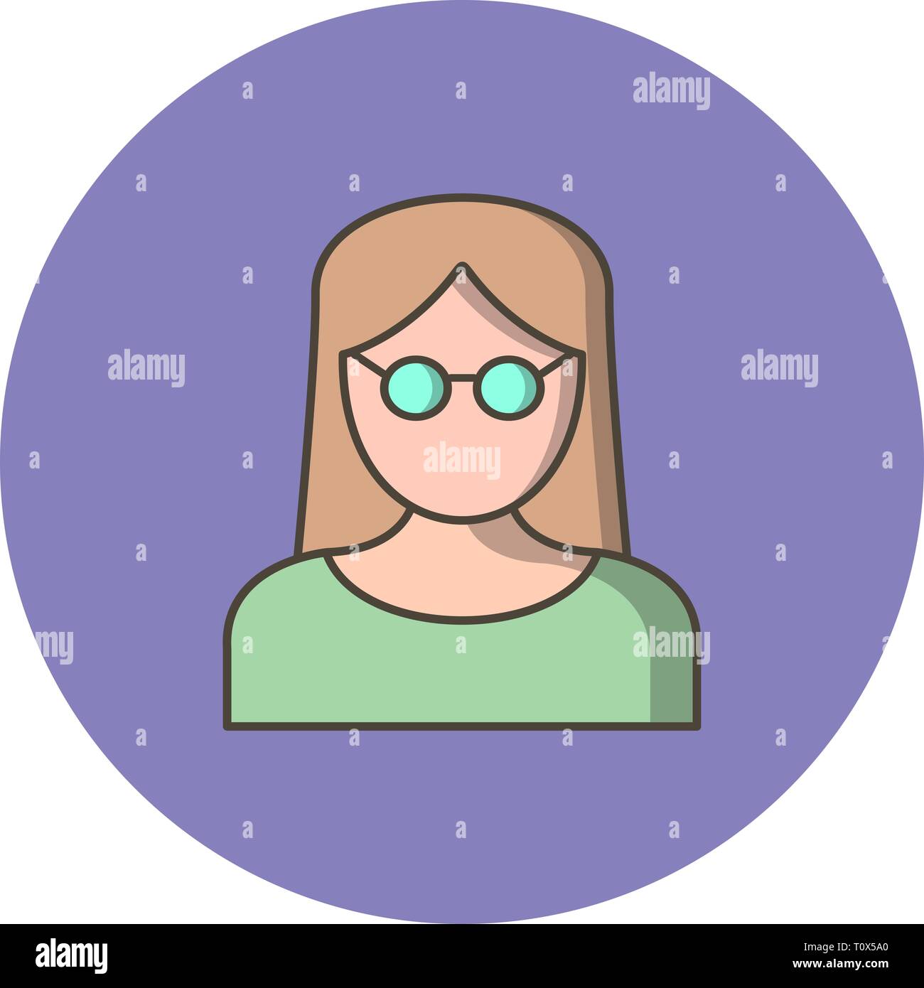 Illustration Female Scientist Icon Stock Photo - Alamy