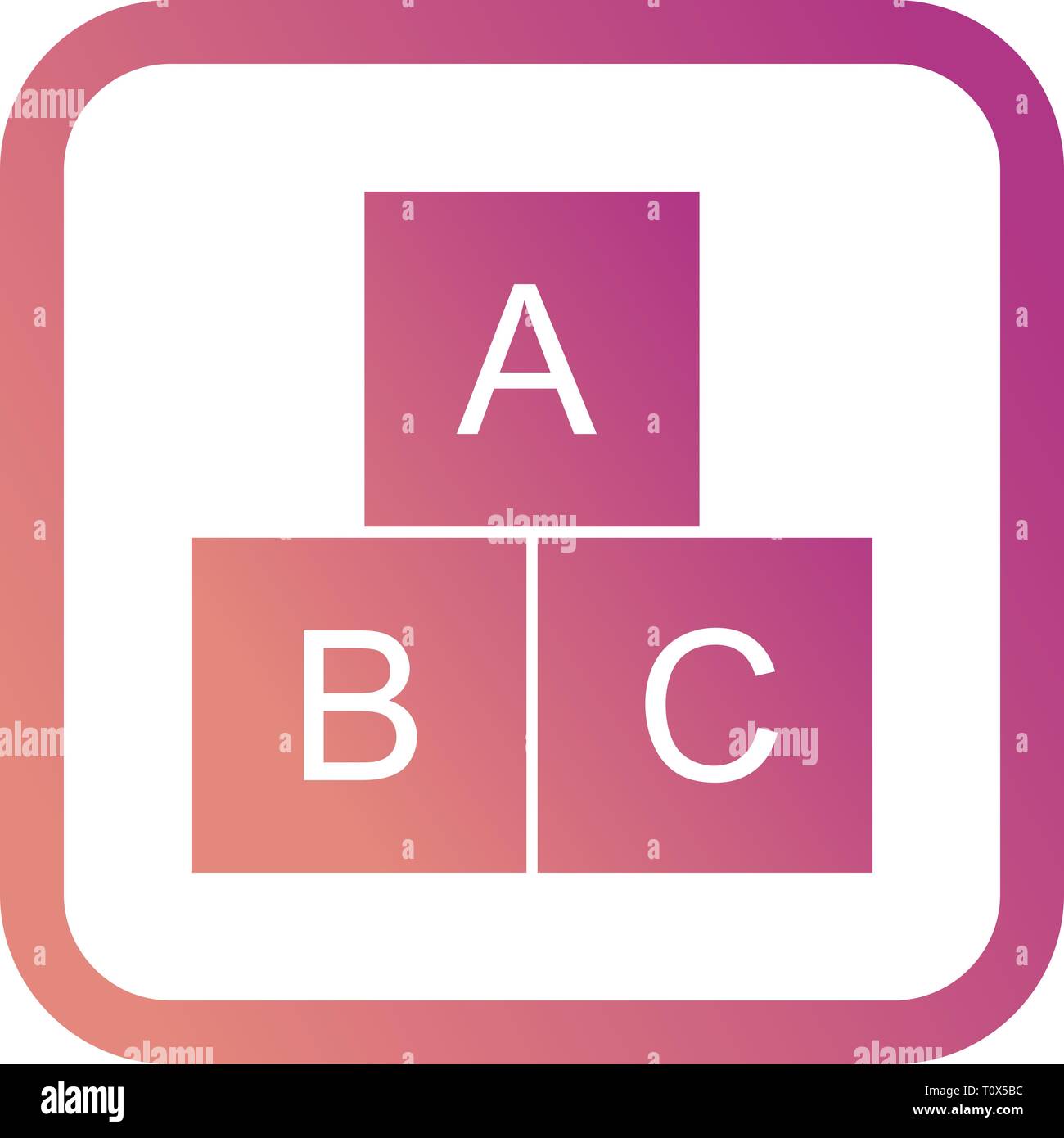 Illustration ABC Cubes Icon Stock Photo - Alamy
