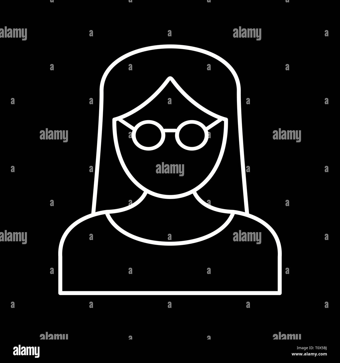 Illustration Female Scientist Icon Stock Photo - Alamy