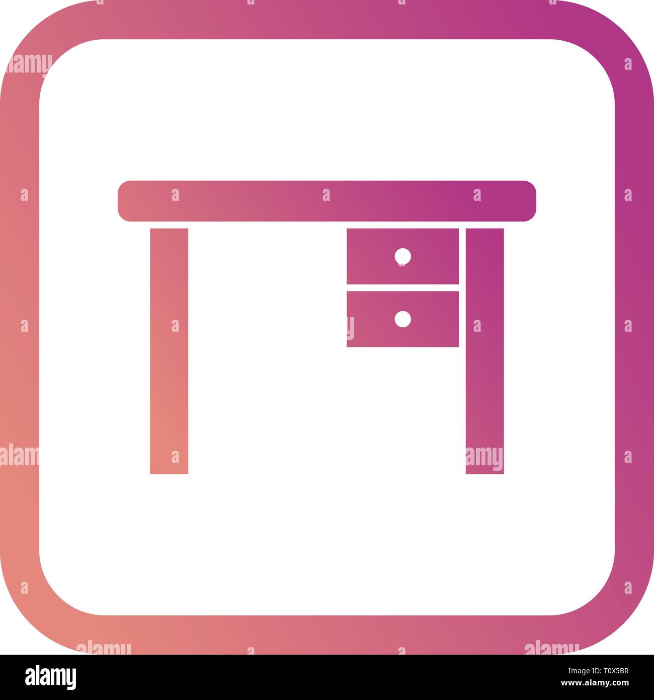 Illustration Study Table Vector Icon Stock Photo - Alamy