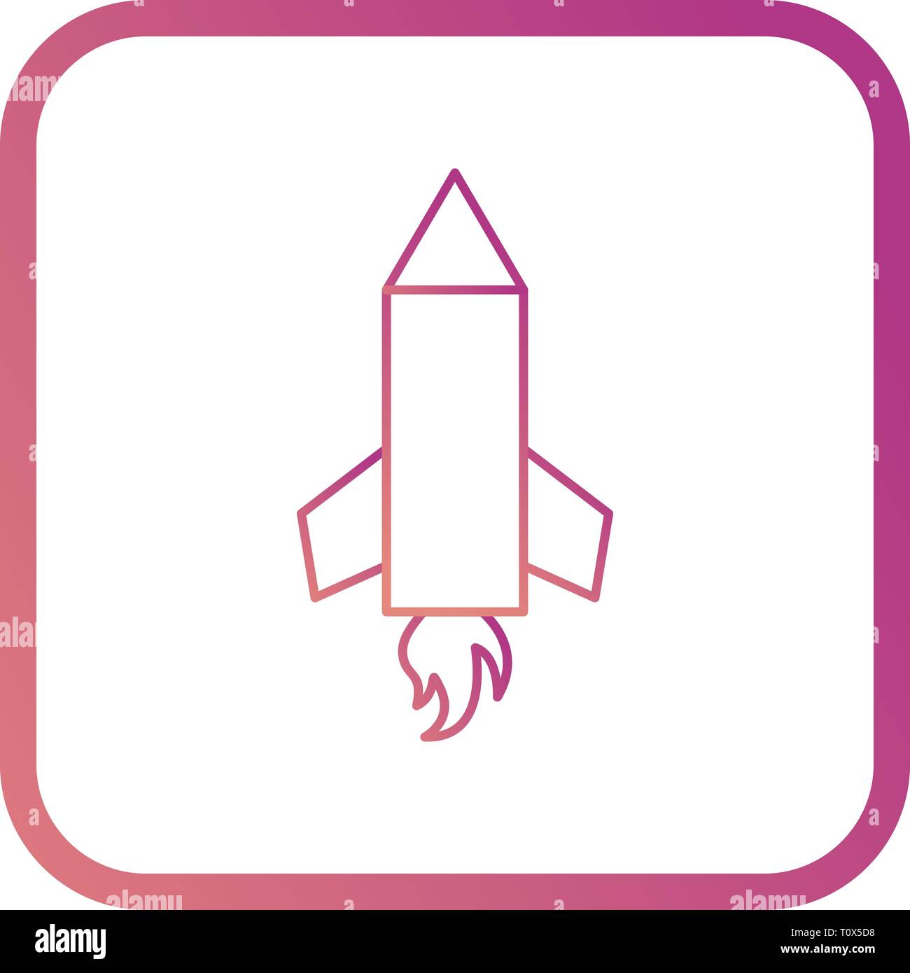 Illustration Pencil Rocket Icon Stock Photo - Alamy