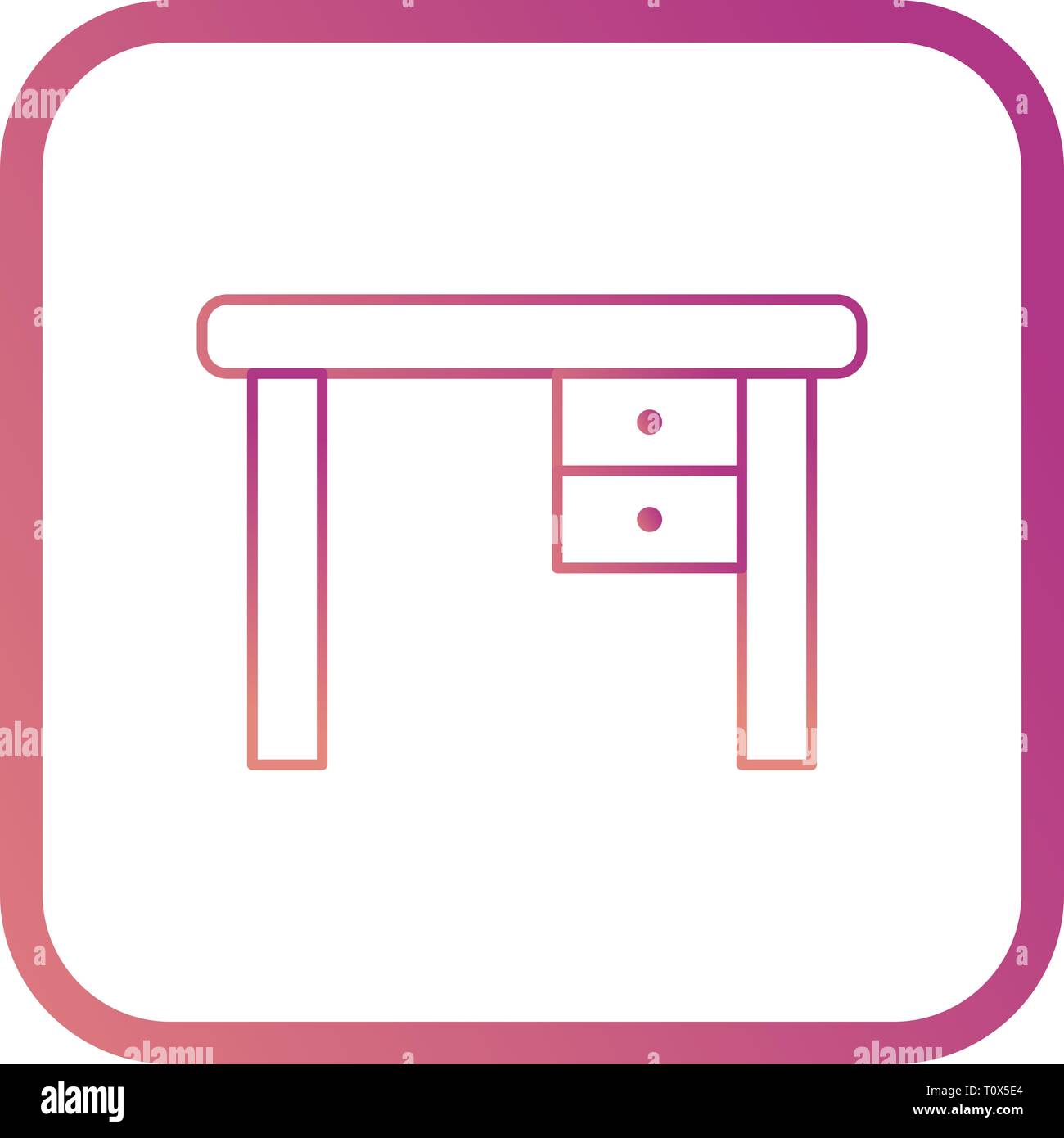 Illustration Study Table Vector Icon Stock Photo - Alamy