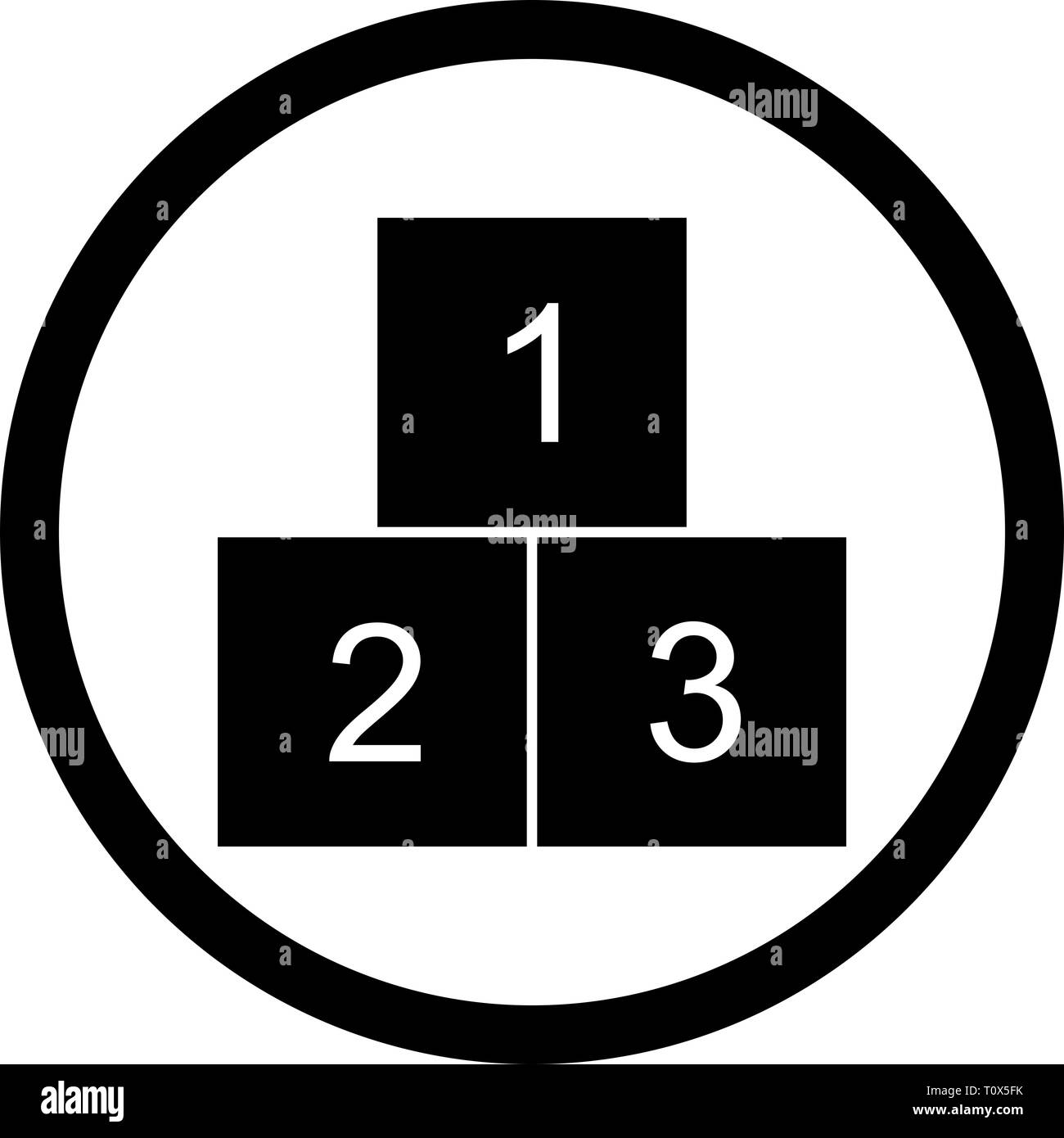 Illustration 123 Cubes Icon Stock Photo - Alamy