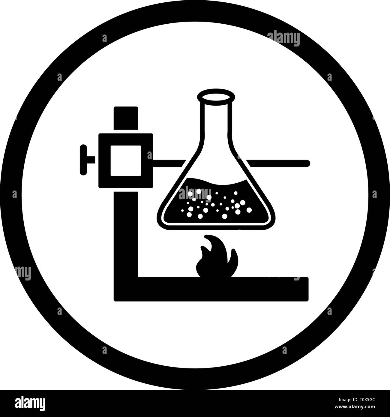 Illustration Fire Under Flask Icon Stock Photo - Alamy