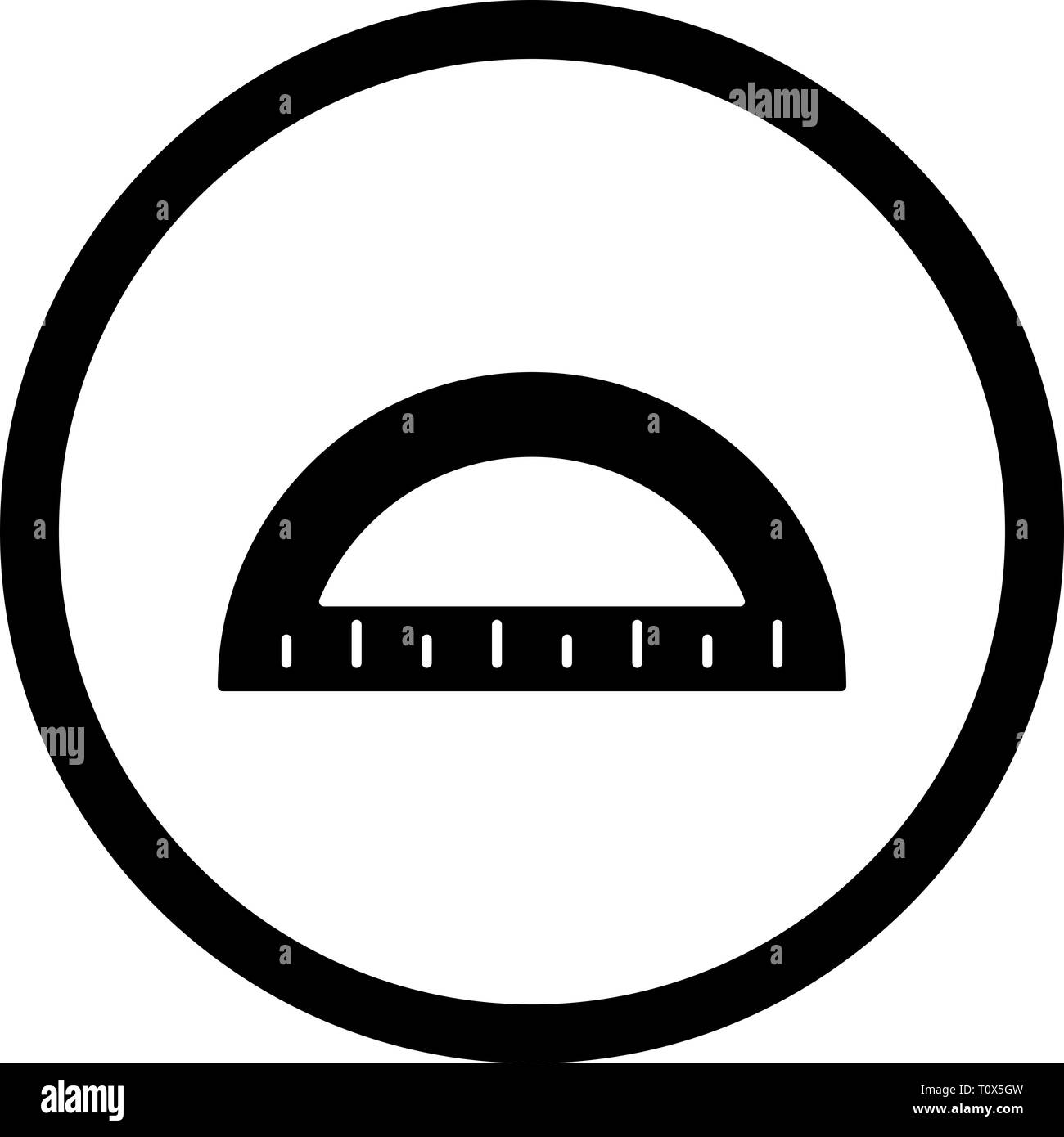 Protractor icon Black and White Stock Photos & Images - Alamy