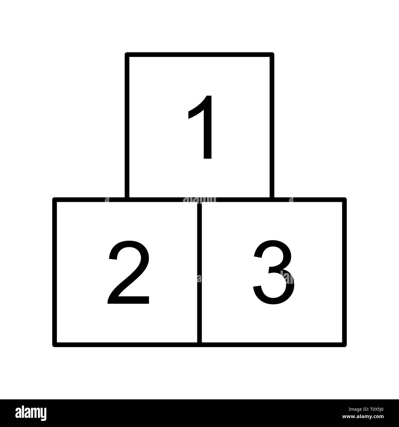 Illustration 123 Cubes Icon Stock Photo - Alamy