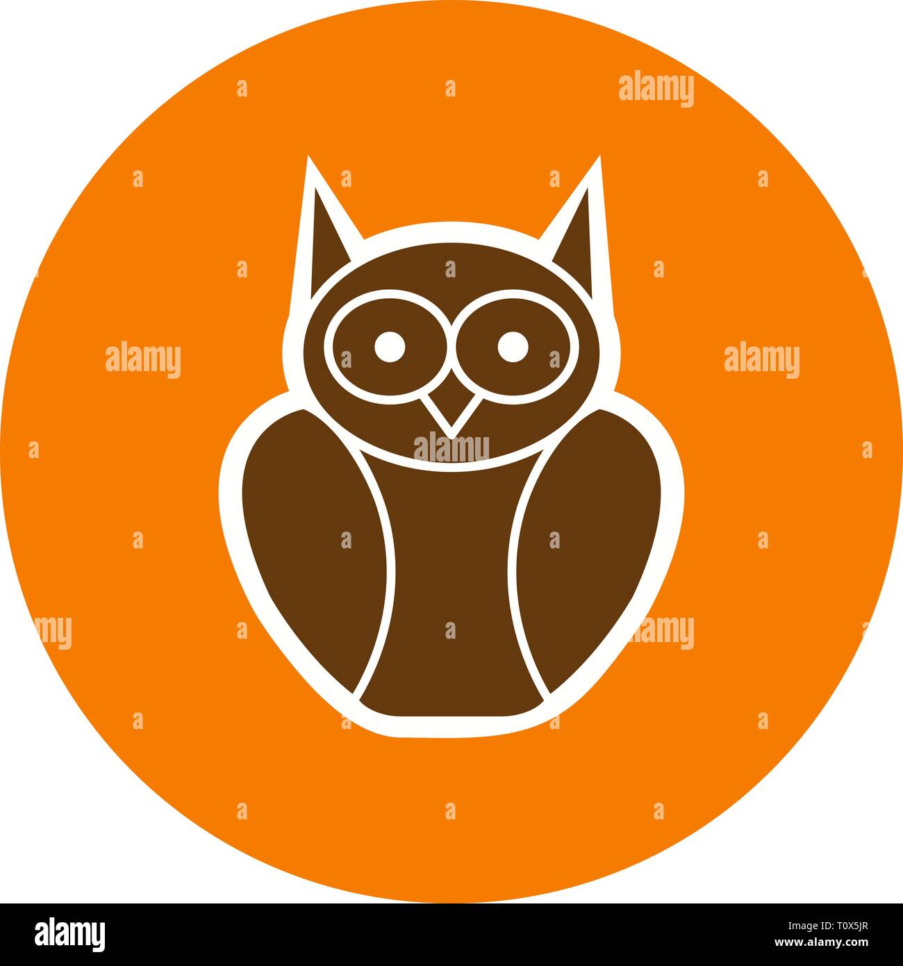 Illustration Graduate Owl Icon Stock Photo - Alamy