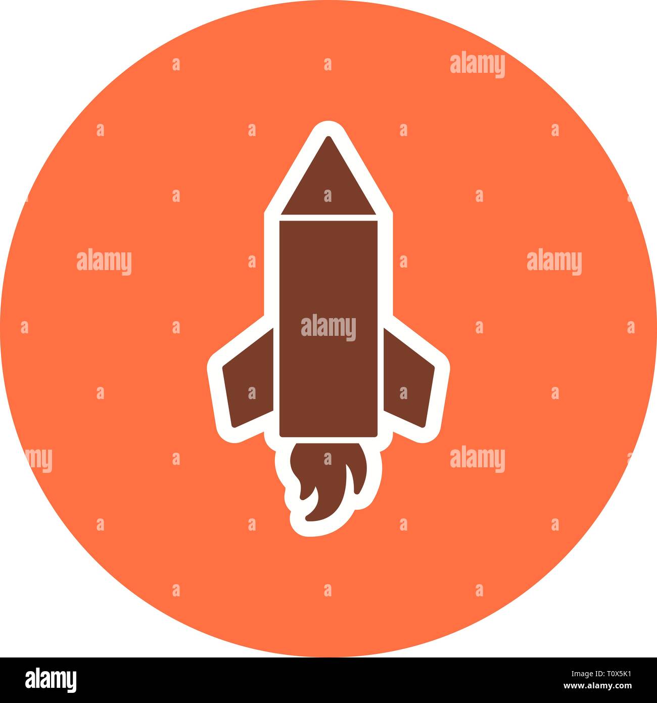 Illustration Pencil Rocket Icon Stock Photo - Alamy