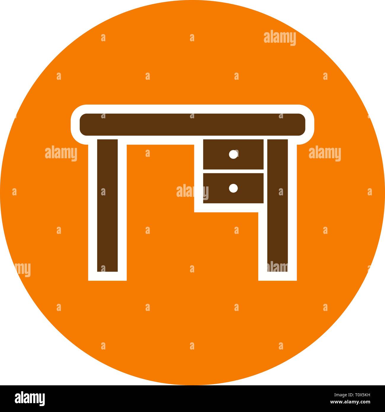 Illustration Study Table Icon Stock Photo - Alamy