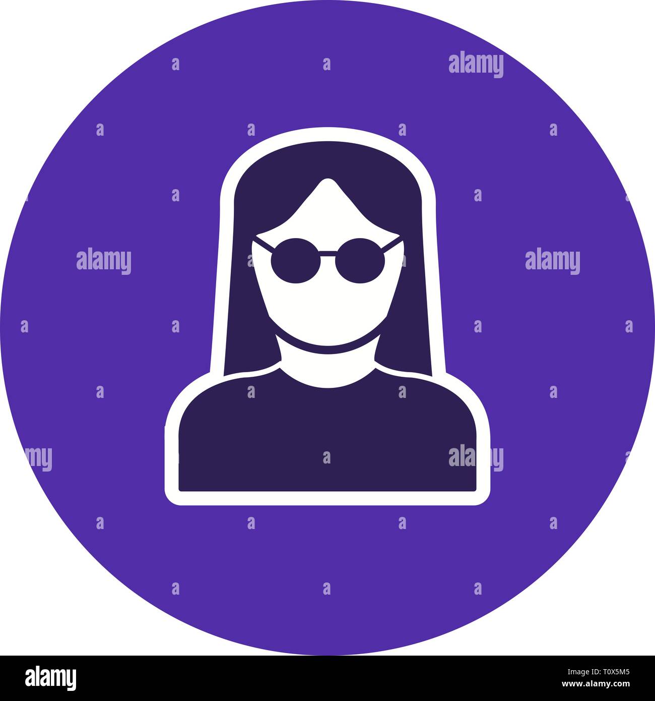 Illustration Female Scientist Icon Stock Photo - Alamy