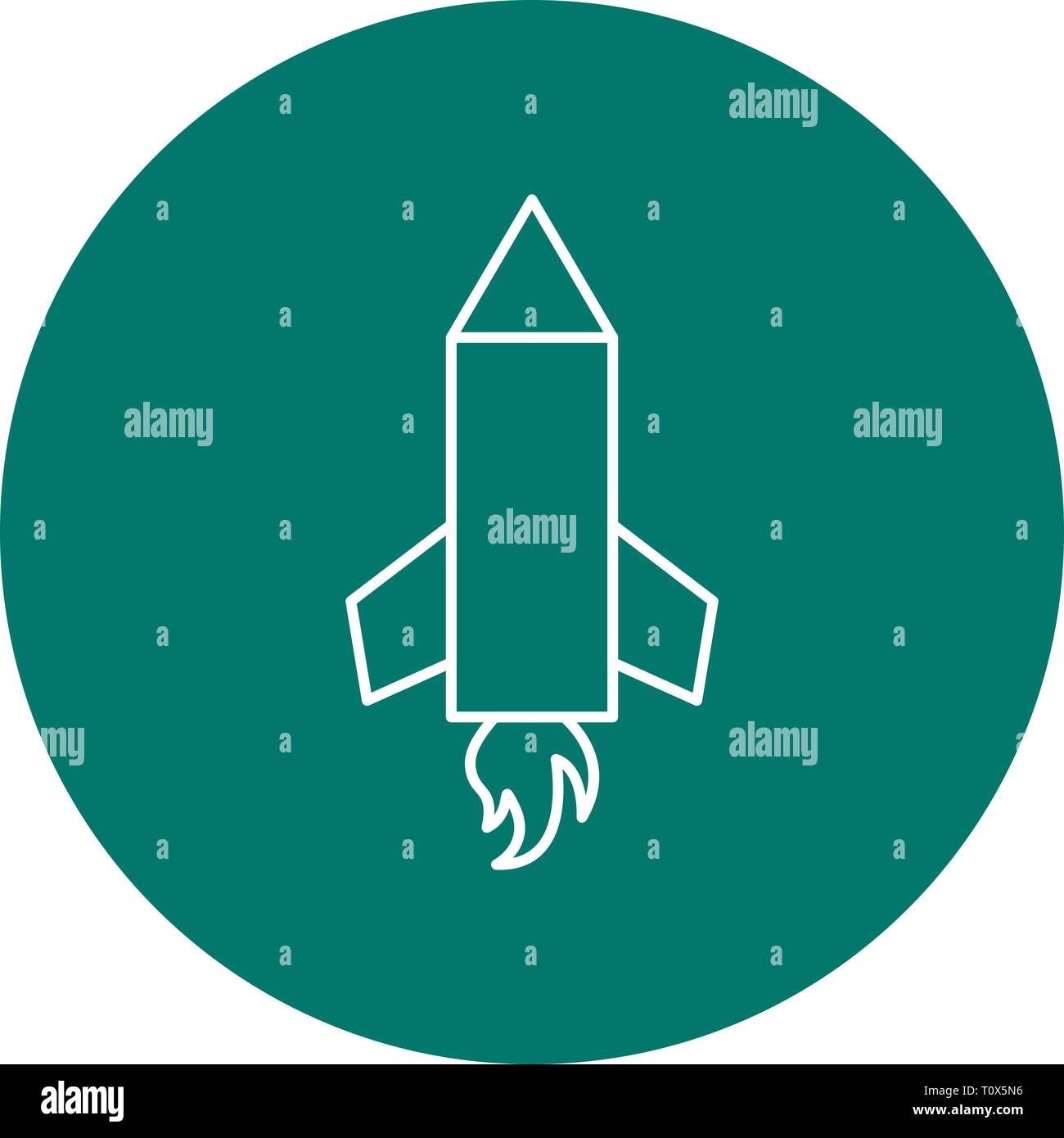 Illustration Pencil Rocket Icon Stock Photo - Alamy
