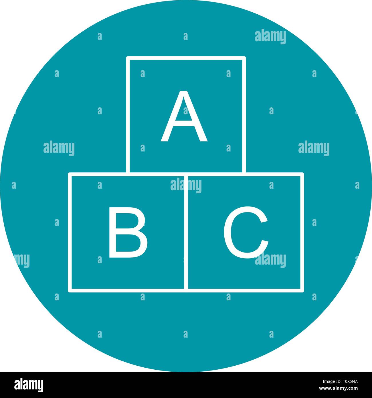 Illustration ABC Cubes Icon Stock Photo - Alamy