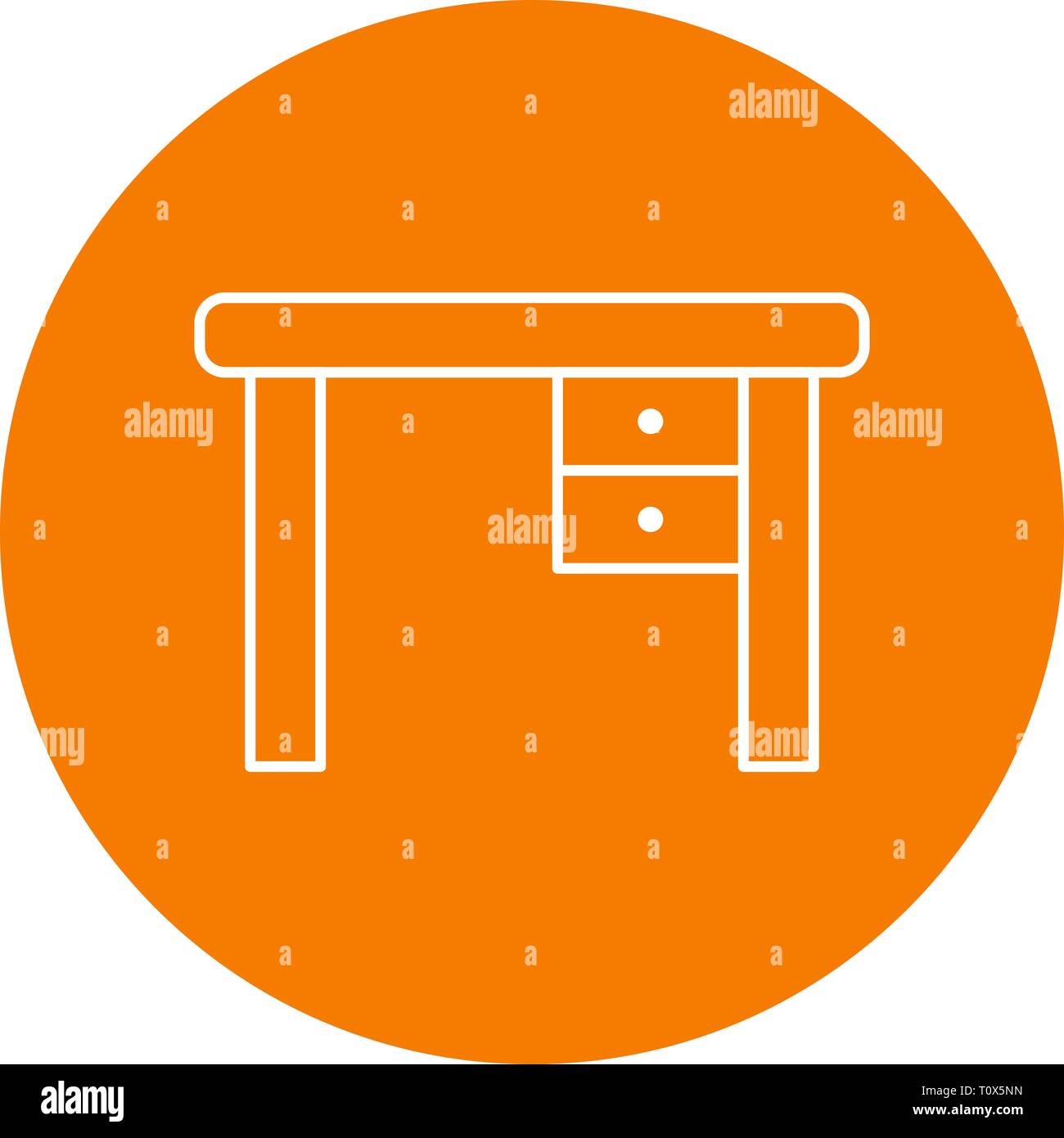 Illustration Study Table Icon Stock Photo - Alamy
