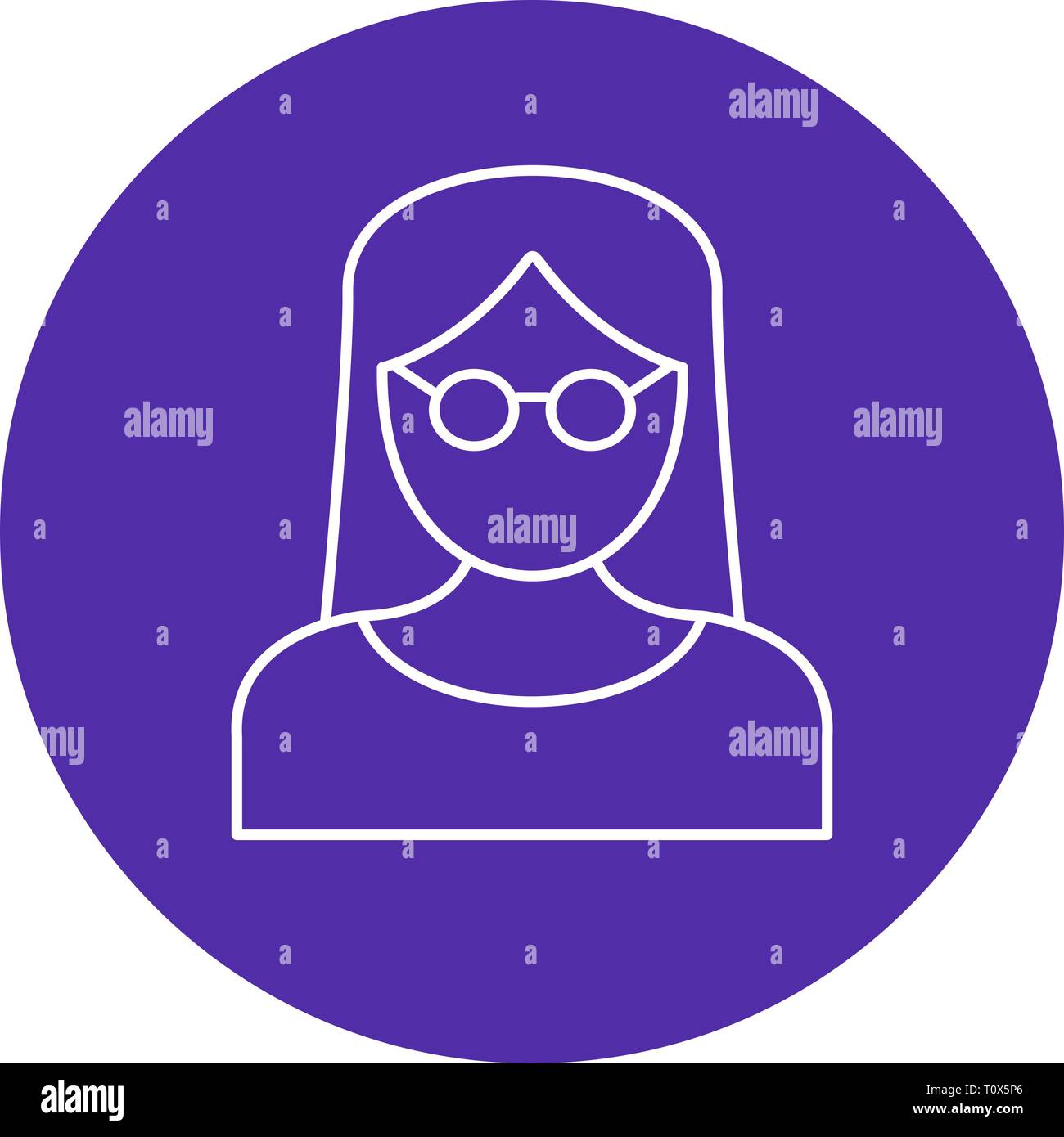 Illustration Female Scientist Icon Stock Photo - Alamy
