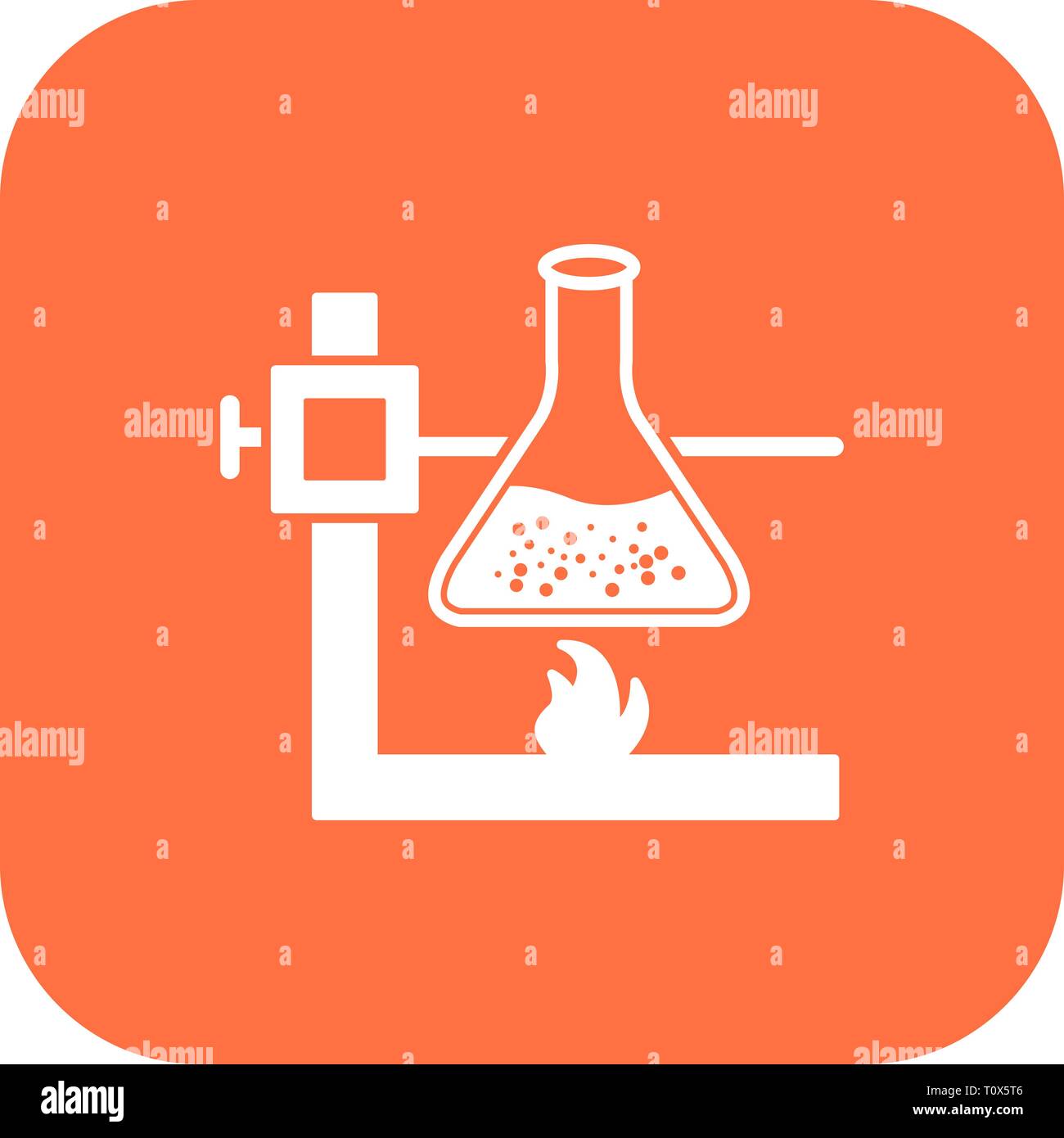 Illustration Fire Under Flask Icon Stock Photo - Alamy