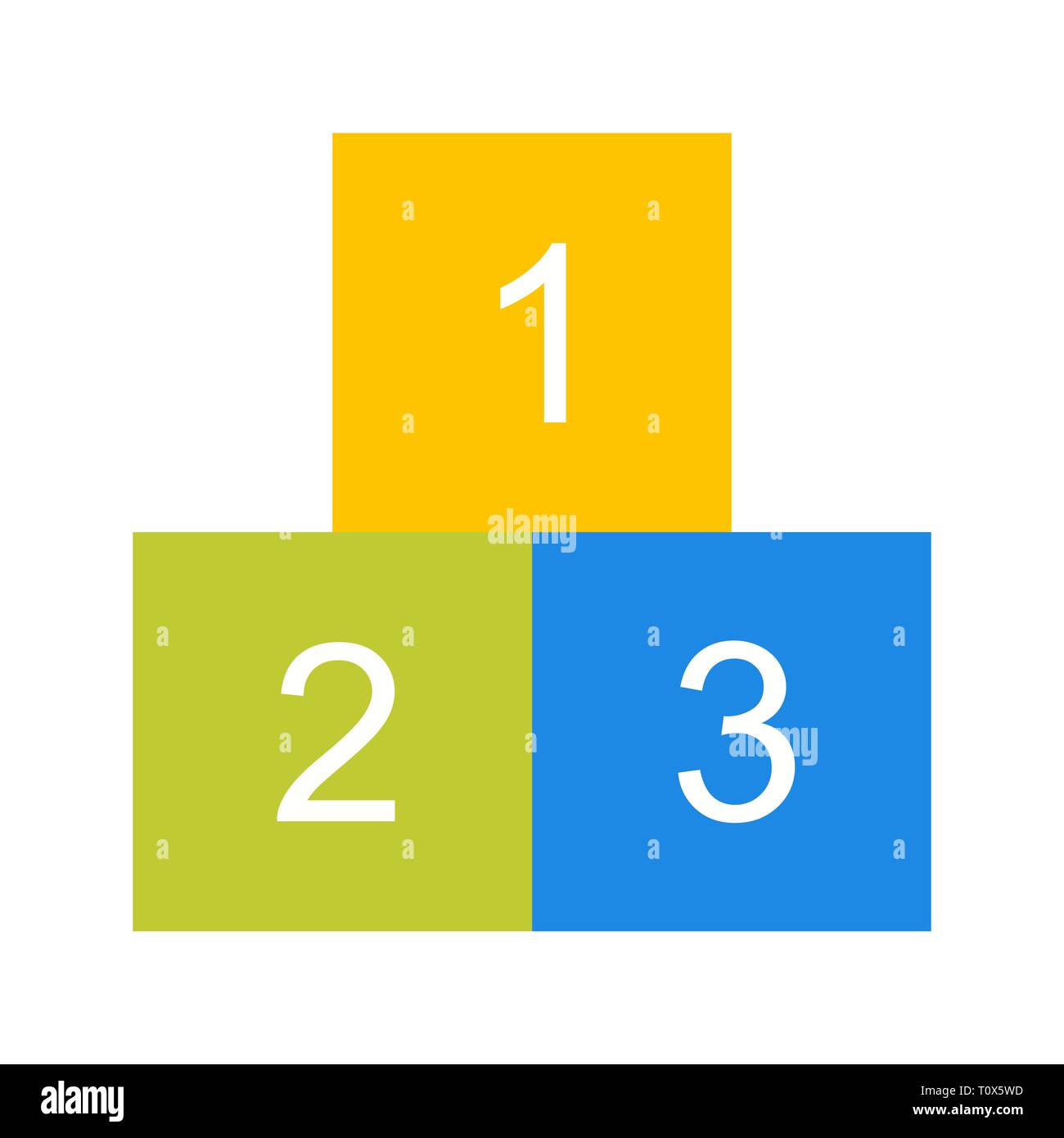 Illustration 123 Cubes Icon Stock Photo - Alamy
