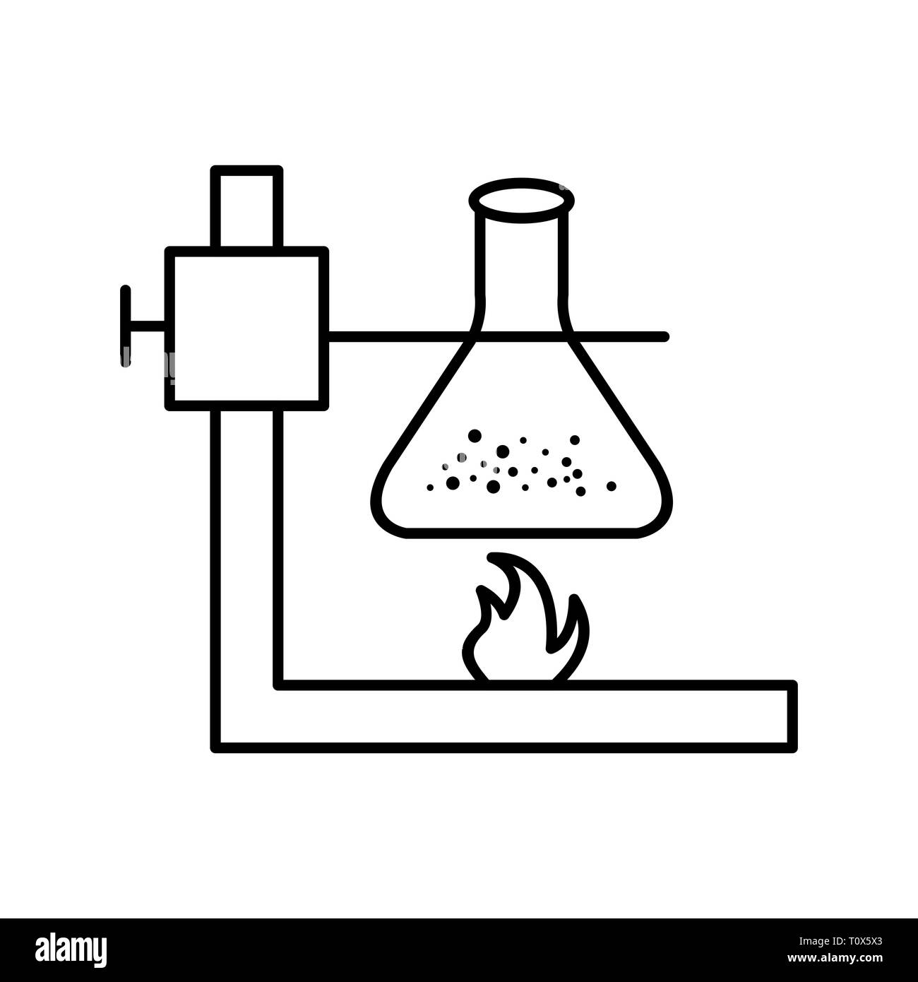 Illustration Fire Under Flask Icon Stock Photo - Alamy