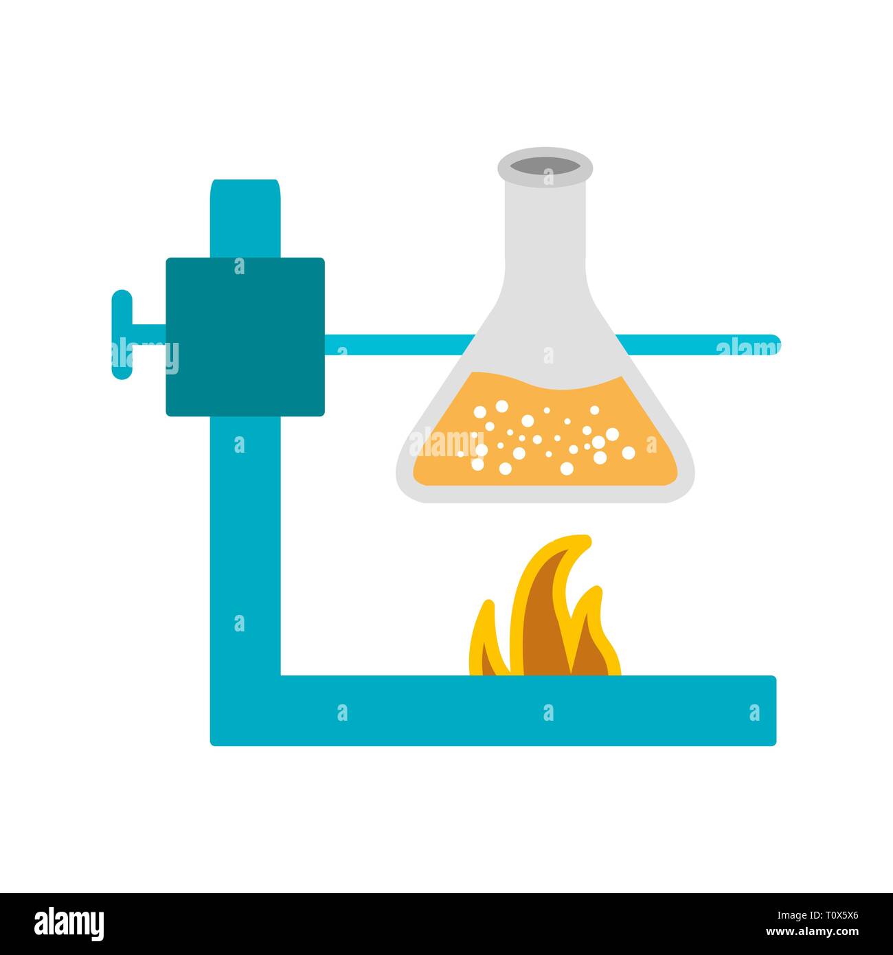 Illustration Fire Under Flask Icon Stock Photo - Alamy