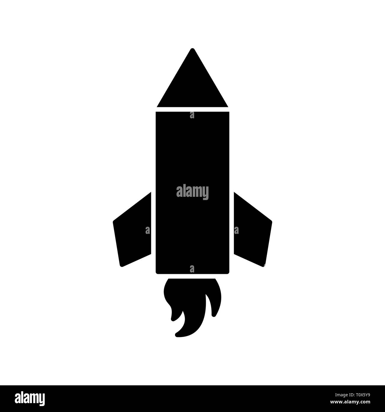 Illustration Pencil Rocket Icon Stock Photo - Alamy
