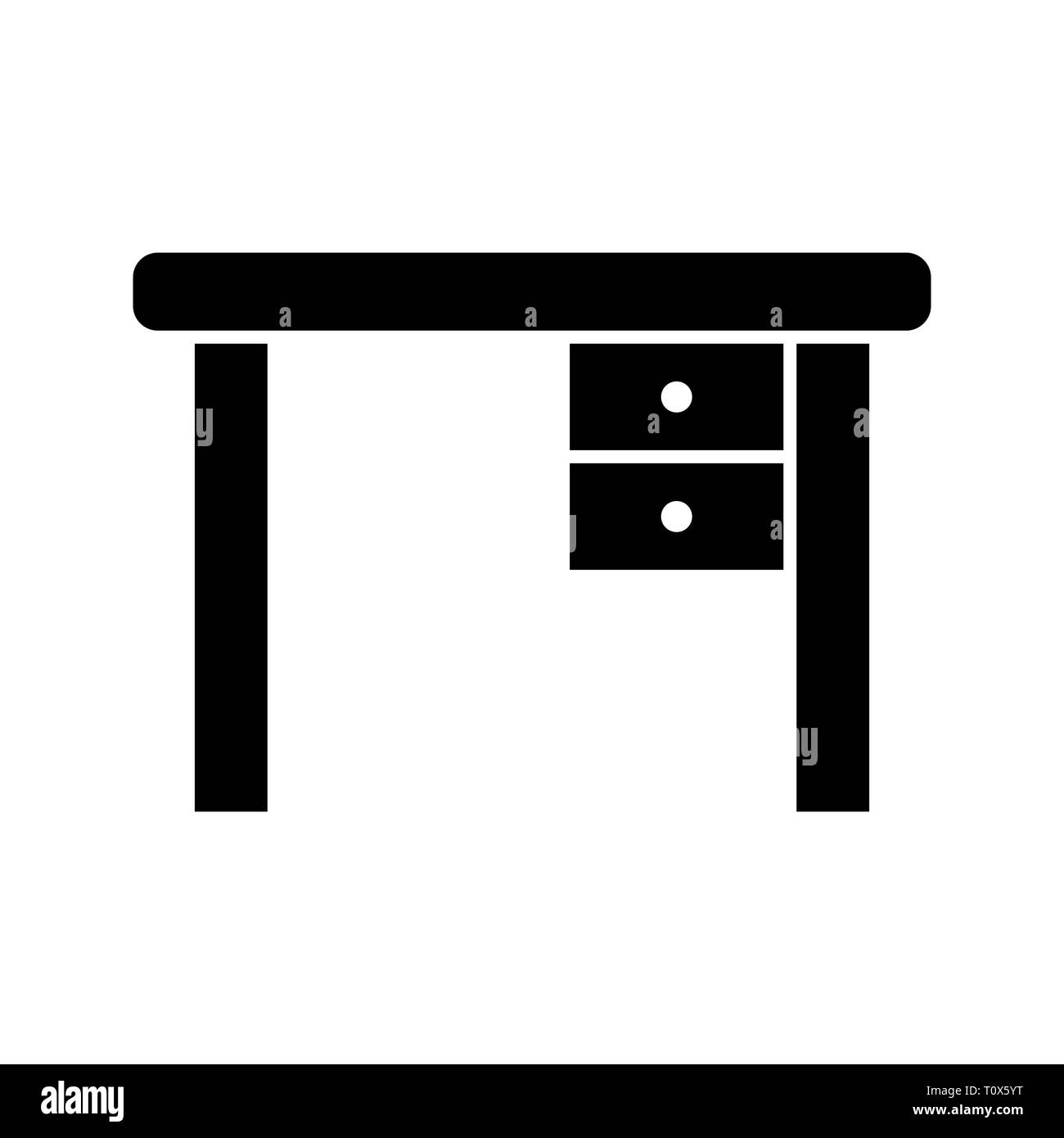 Illustration Study Table Icon Stock Photo - Alamy