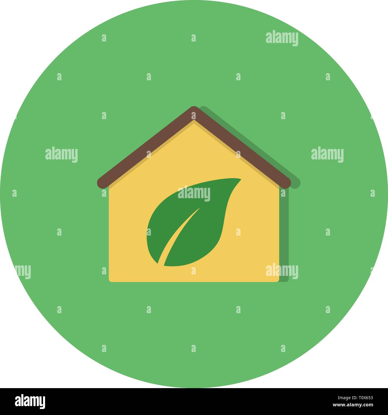 Illustration Eco Home Icon Stock Photo - Alamy
