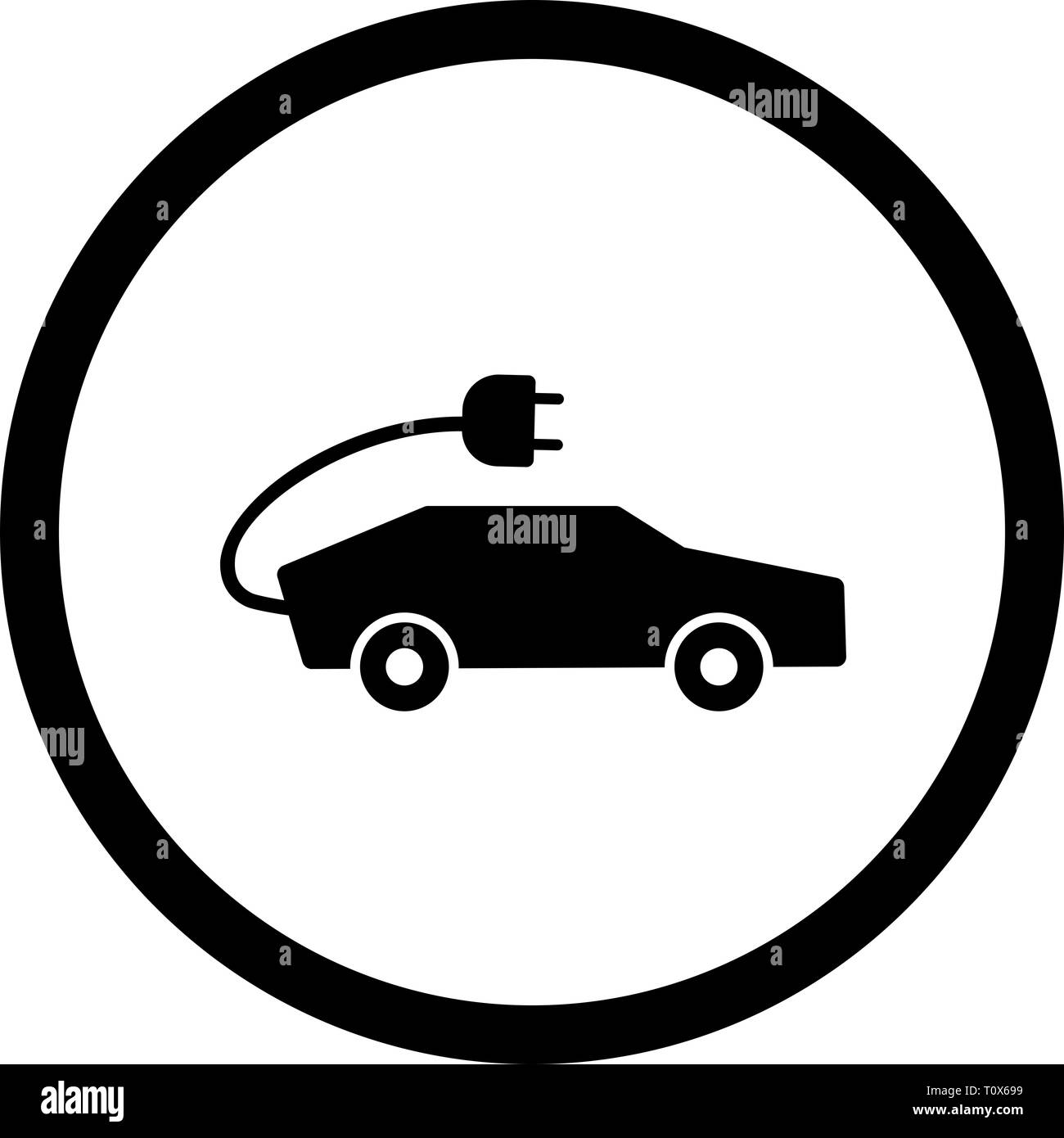 Illustration Electric Car Icon Stock Photo - Alamy