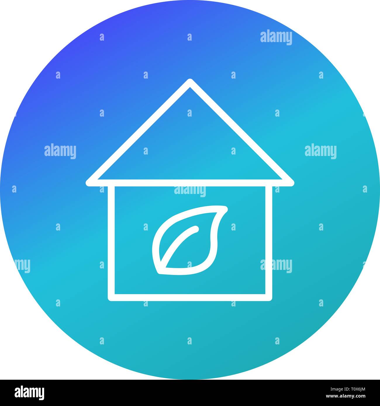 Illustration Eco Home Icon Stock Photo - Alamy