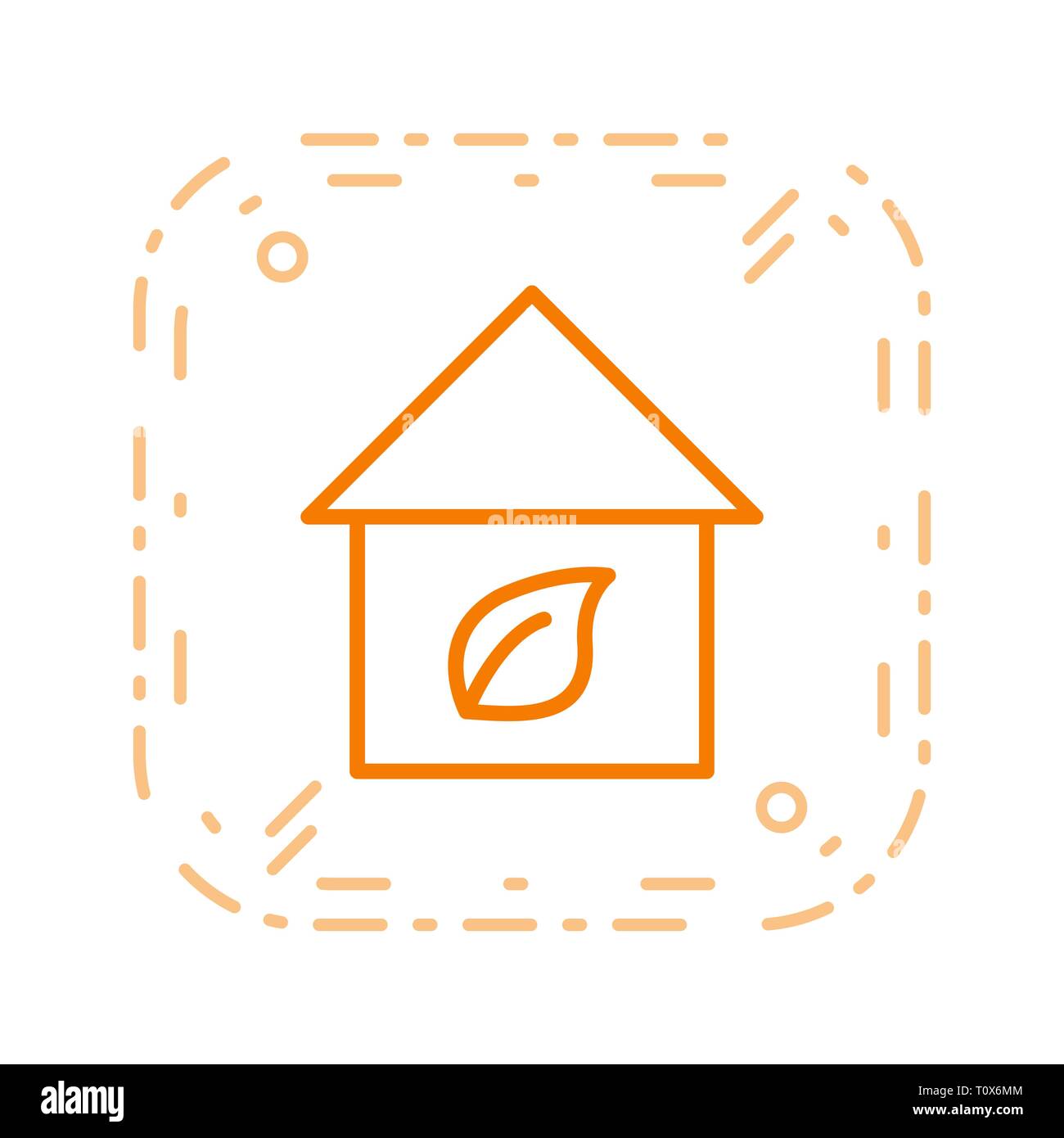 Illustration Eco Home Icon Stock Photo - Alamy