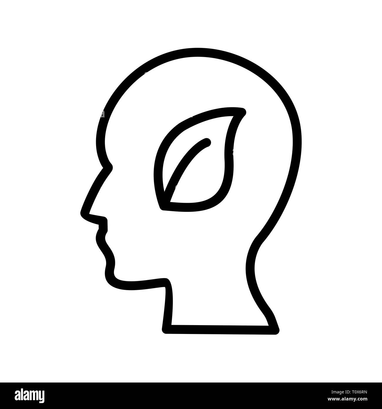 Illustration eco mind icon Cut Out Stock Images & Pictures - Alamy