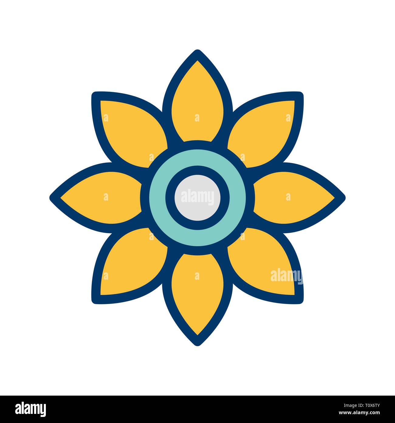Flower 15 vector icon hi-res stock photography and images - Alamy