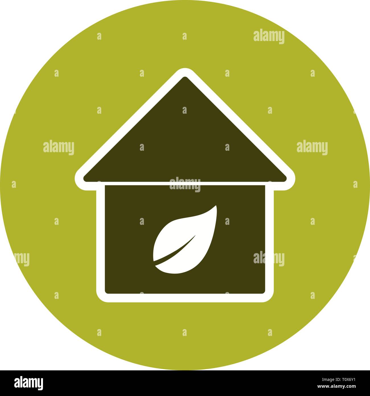 Illustration Eco Home Icon Stock Photo - Alamy