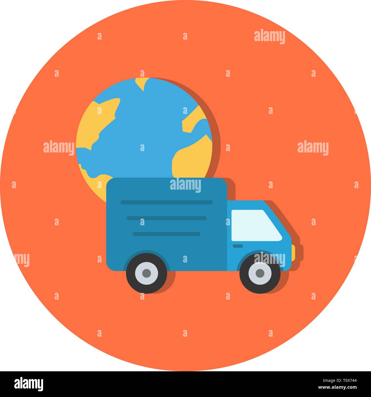 Illustration Global Delivery Icon Stock Photo - Alamy